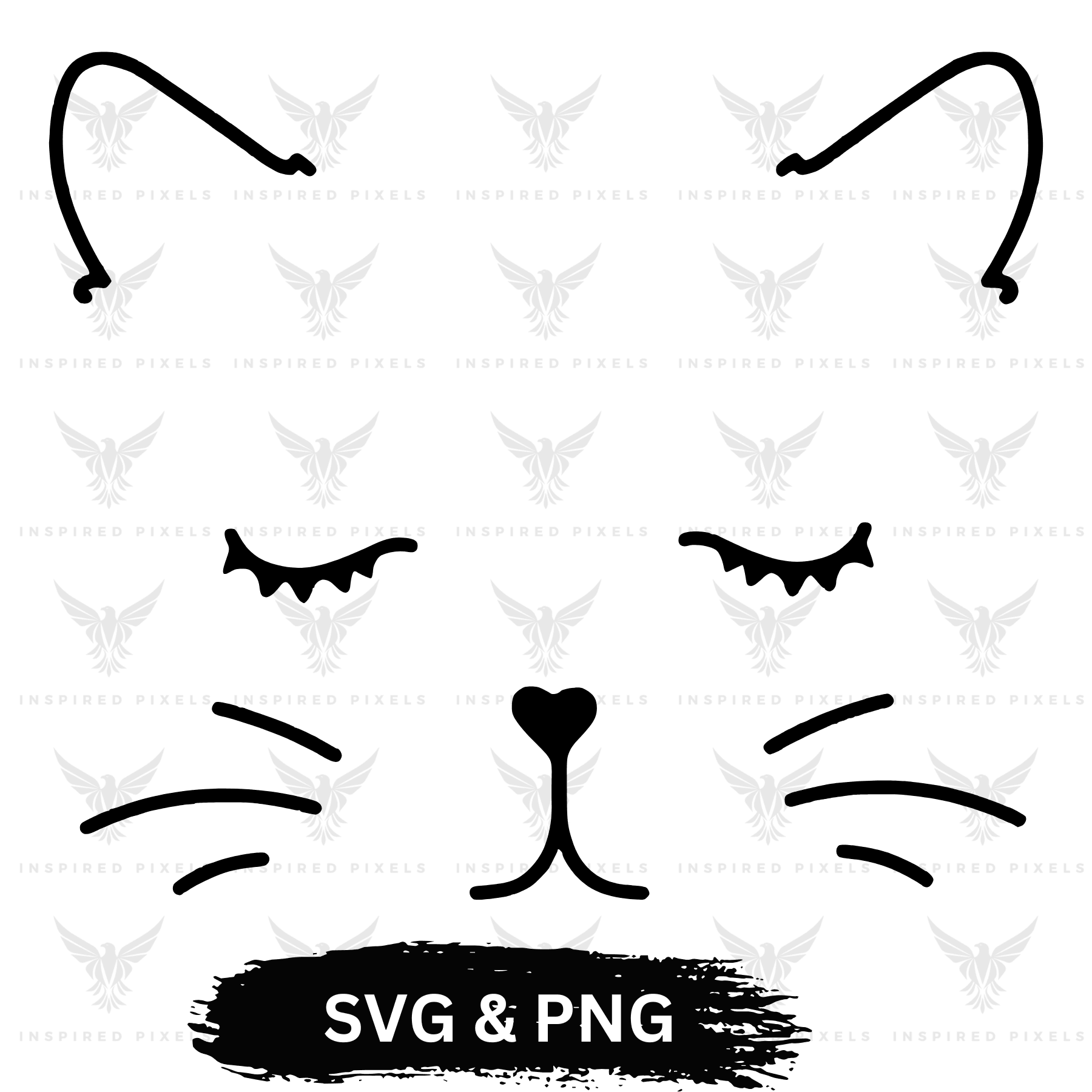 cat face SVG, simple cat face SVG, cat face PNG, cute cat fa | Inspire ...