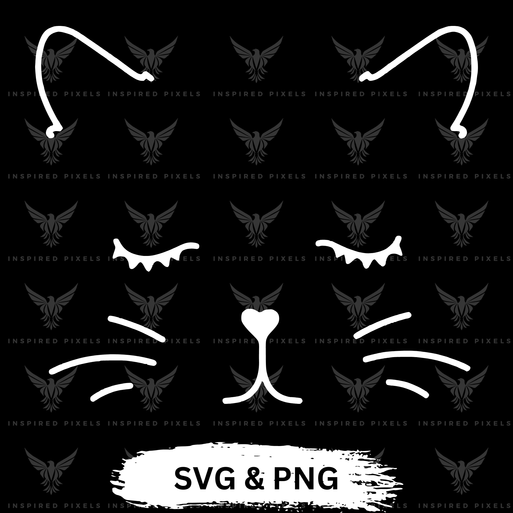 cat face SVG, simple cat face SVG, cat face PNG, cute cat fa | Inspire ...