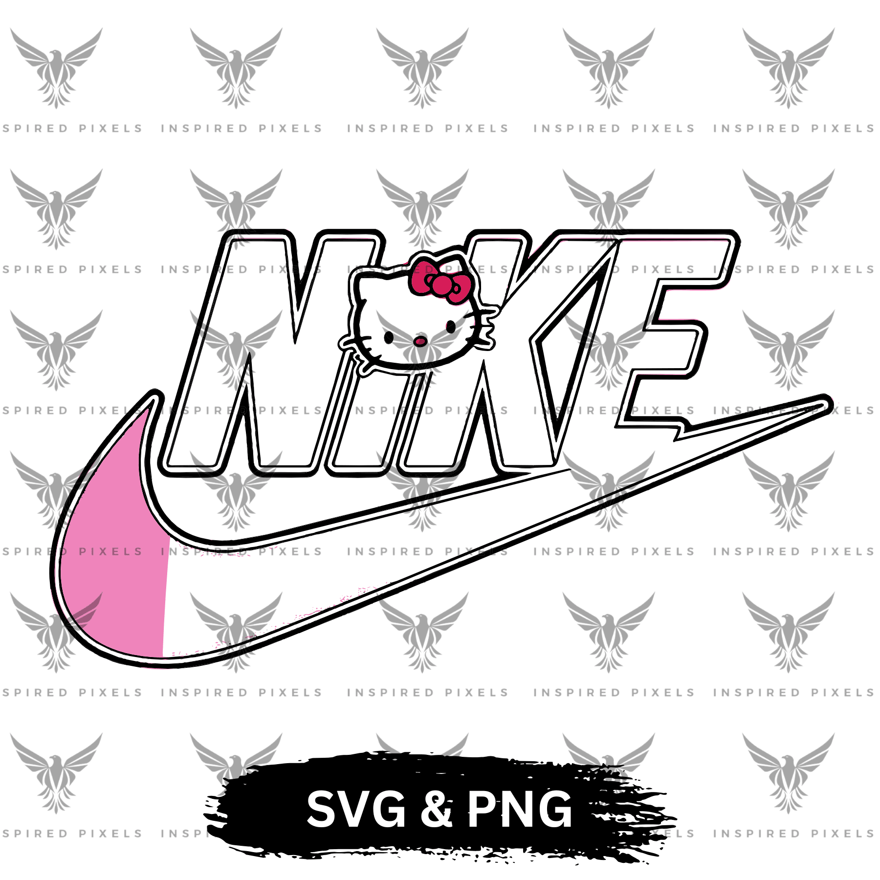 Hello Kitty Nike Logo SVG, Kitty Nike Logo SVG, Nike Hello K | Inspire ...