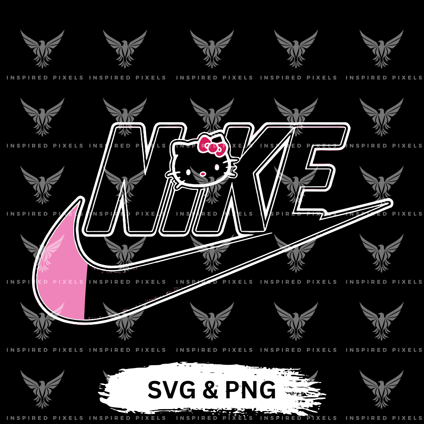 Hello Kitty Nike Logo SVG, Kitty Nike Logo SVG, Nike Hello K | Inspire ...