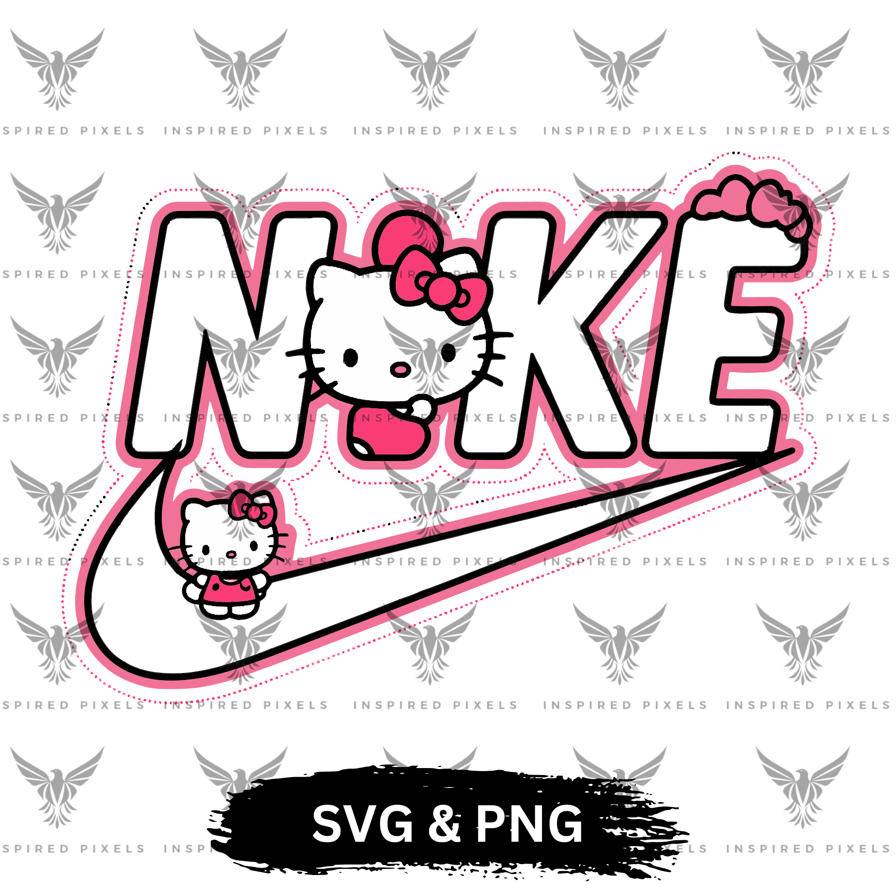 Hello Kitty Nike Logo SVG, Kitty Nike Logo SVG, Nike Hello K | Inspire ...