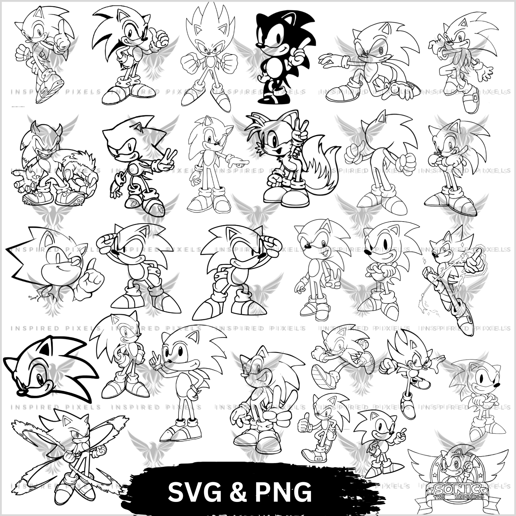 sonic outline svg bundle,sonic outline png bundle,super soni | Inspire ...