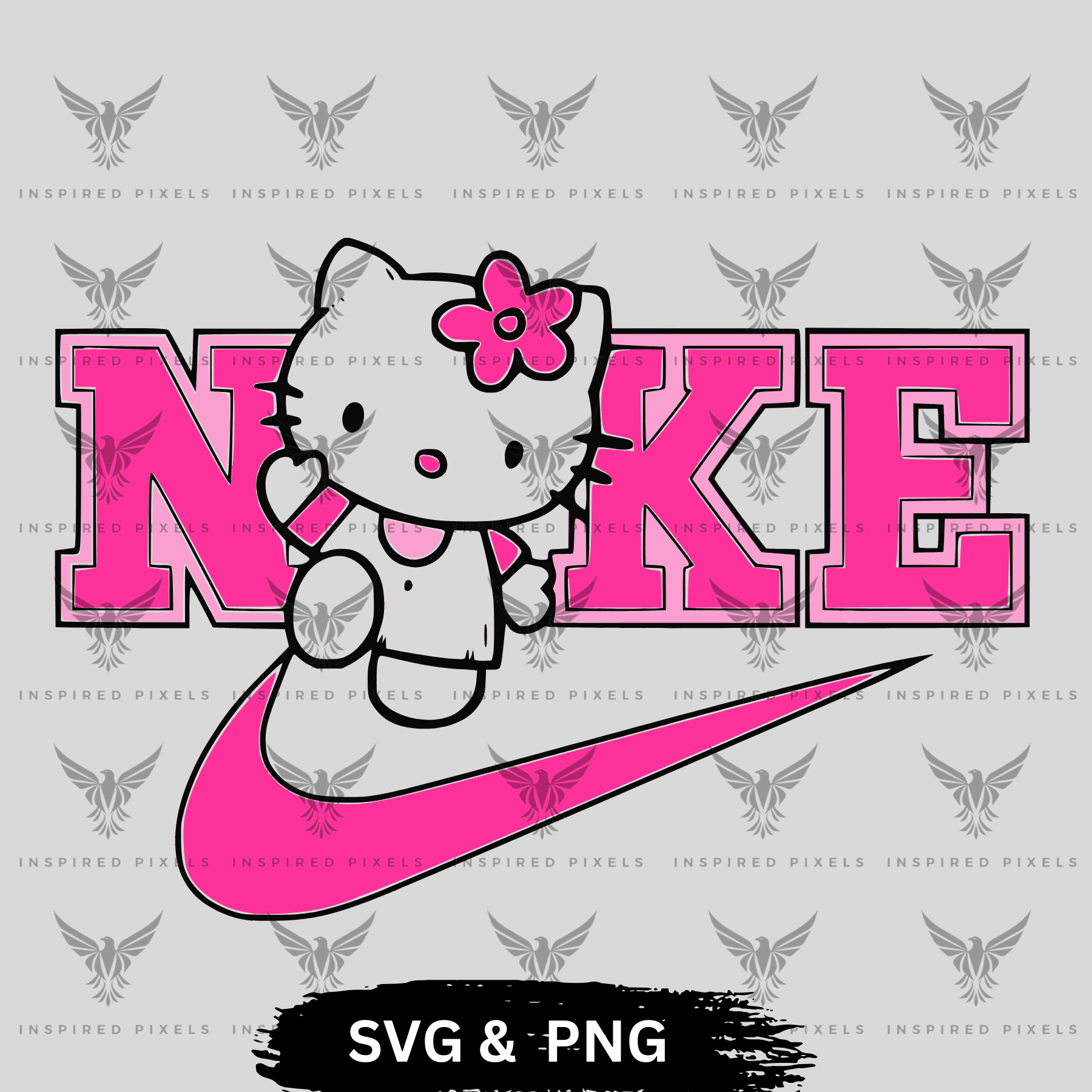 Hello Kitty Nike Logo SVG, Kitty Nike Logo SVG, Nike Hello K | Inspire ...