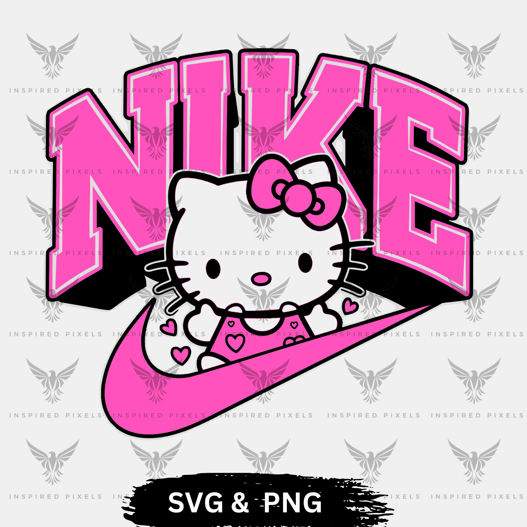 Hello Kitty Nike Logo SVG, Kitty Nike Logo SVG, Nike Hello K | Inspire ...
