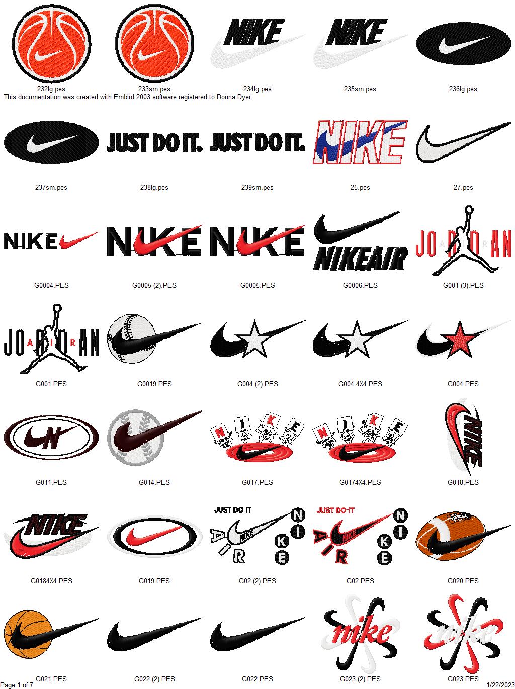 184 NIKE LOGO'S Embroidery Machine Designs | Inspire Uplift