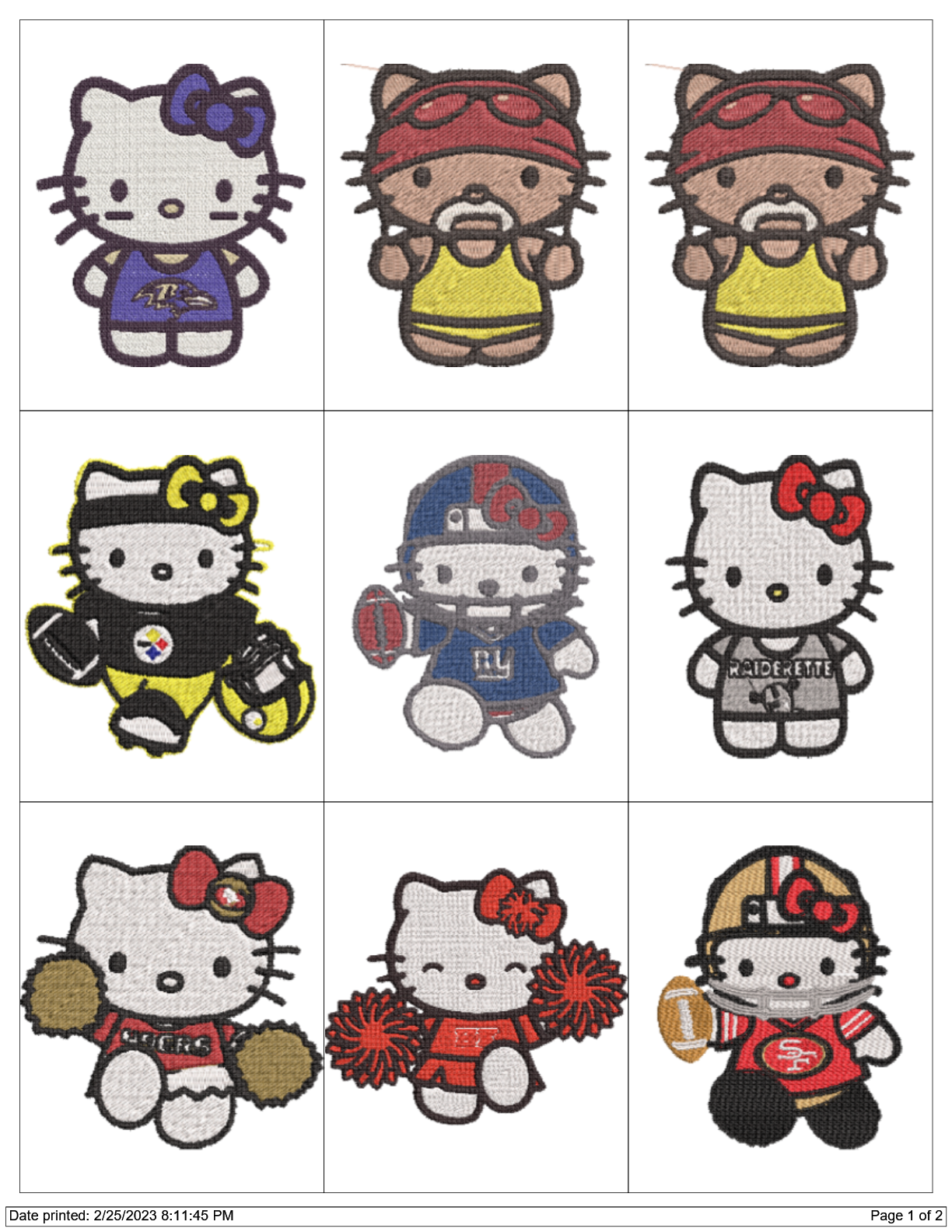 HELLO KITTY SPORTS KITTY Embroidery Machine Designs PES JEF | Inspire ...