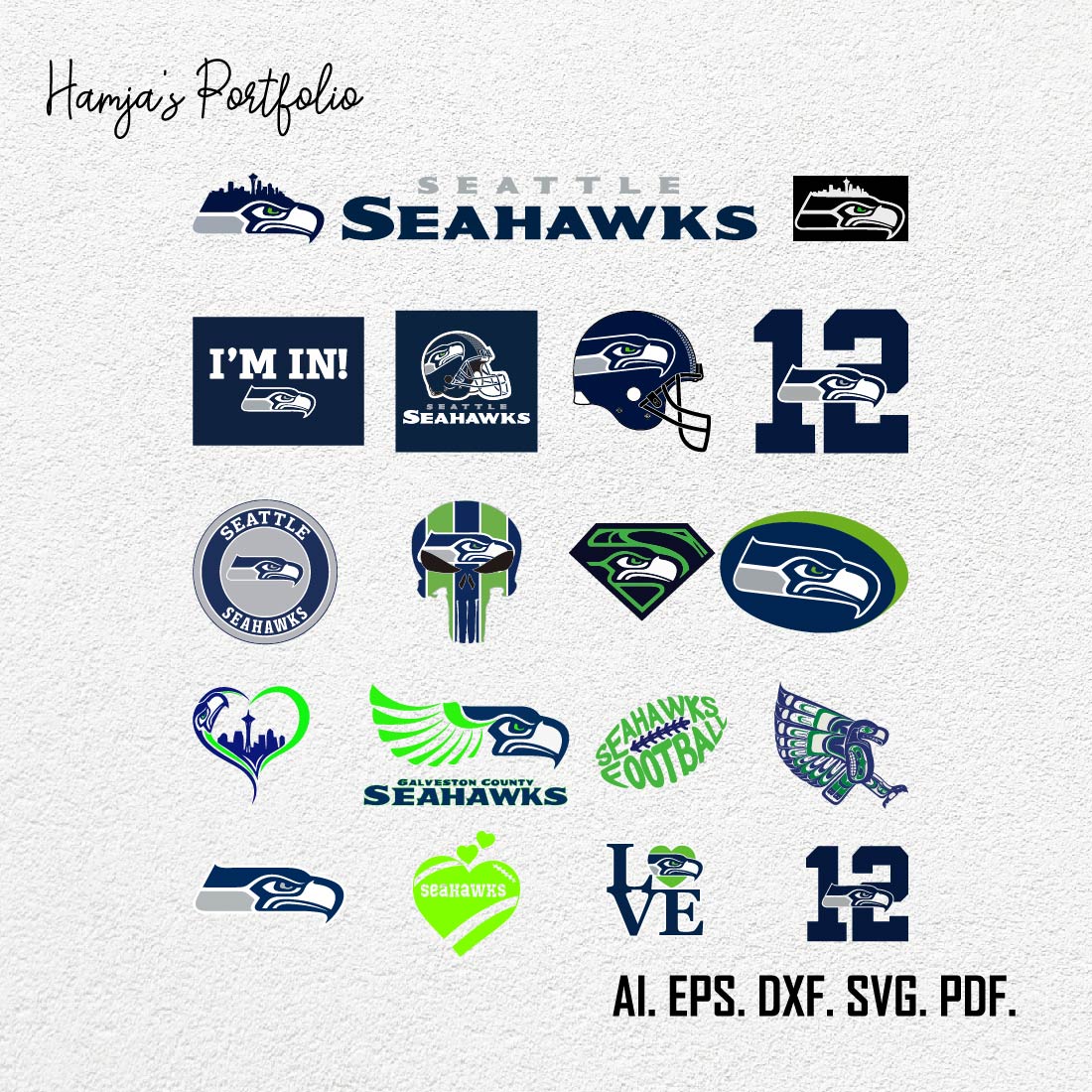Seattle Seahawks Logo SVG Vector Design | Inspire Uplift