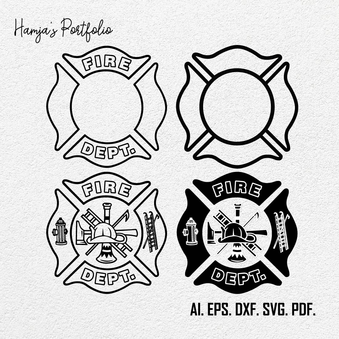 Fire Dept Logo SVG Vector Design Bundle | Inspire Uplift