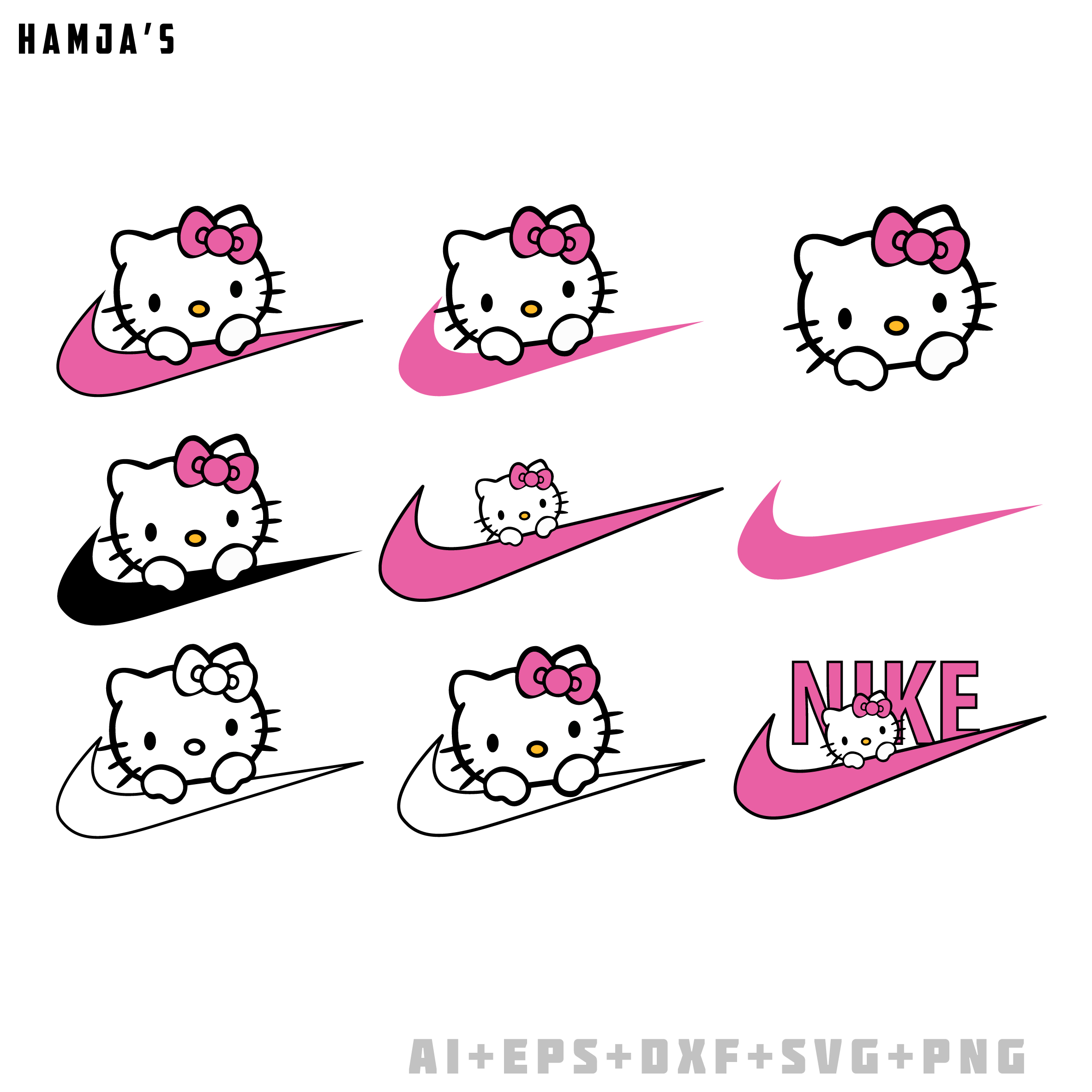 Kitty Swoosh SVG, Hello Kitty SVG, Nike Hello Kitty SVG, Hel | Inspire ...