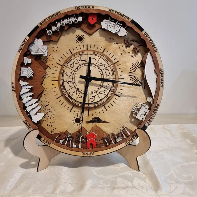 Seasons Clock Laser cut clock file for creating 3D wall art | Inspire ...