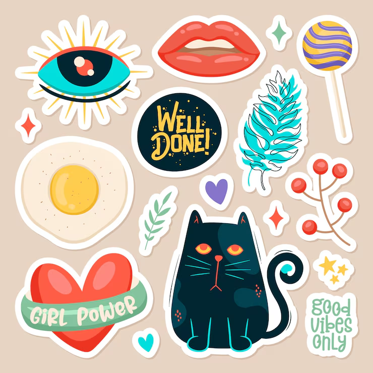 Set of cute stickers : SVG , PNG, Stickers | Inspire Uplift