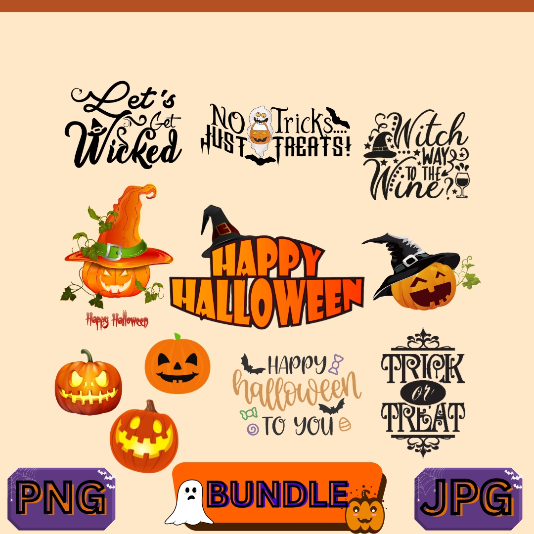 Trendy Halloween PNG Bundle Spooky Clipart Halloween High Qu | Inspire ...