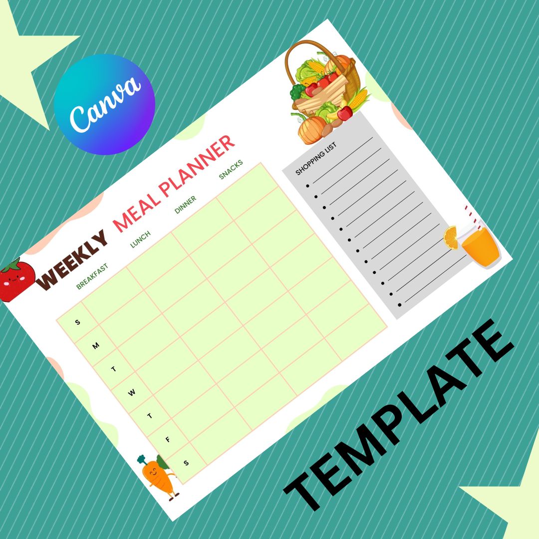 Meal Plan and Grocery List Templates ,Editable PDF Bundle | Inspire Uplift