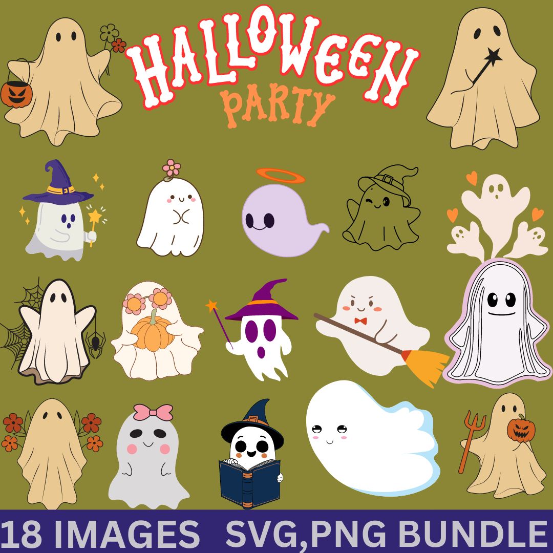 Adorable Cute Ghost SVG Bundle ,Halloween Svg,Ghosts svg bun | Inspire ...
