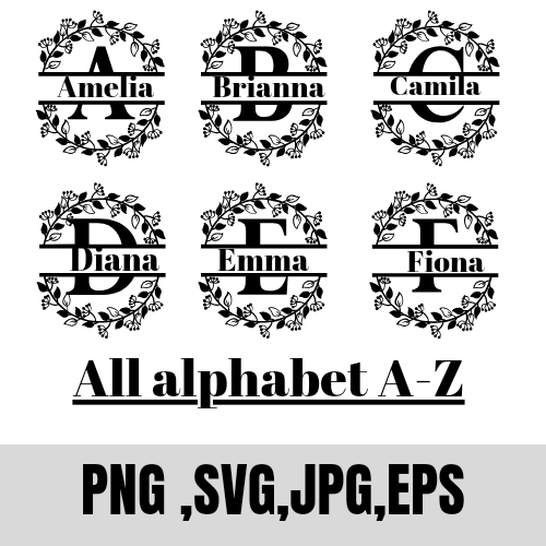 Cute Split Monogram Letters SVG Bundle Family Monogram Font | Inspire ...