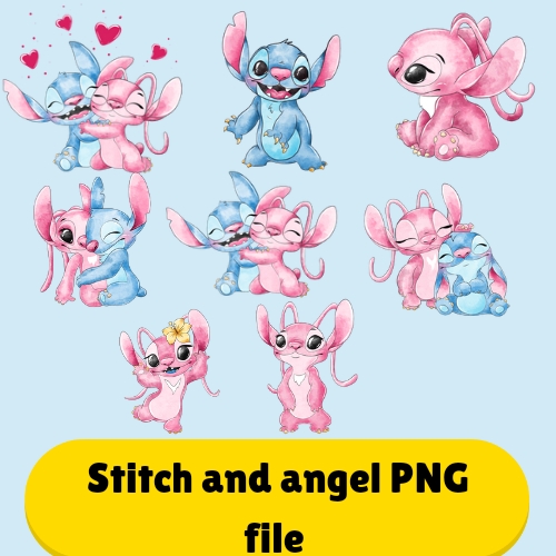 Cute Stitch & Angel PNG Clipart Cute Sublimation Designs Ins | Inspire ...