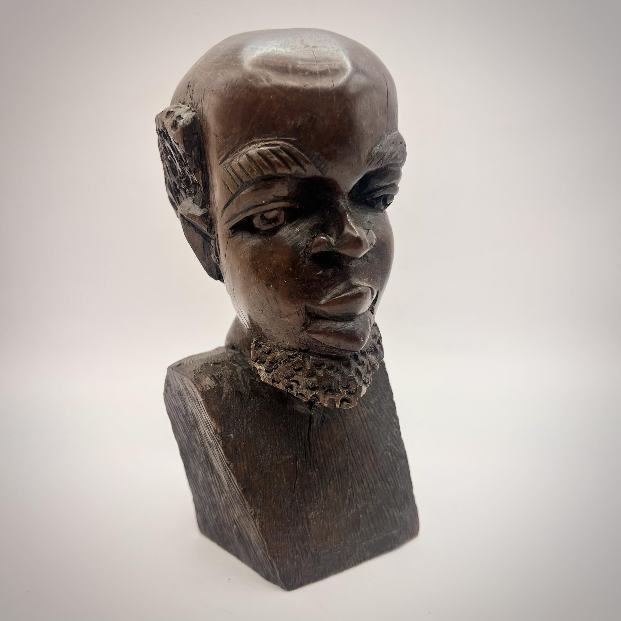 Vintage Hand Carved Tribal African Man Bust Figure Statue Wo | Inspire ...