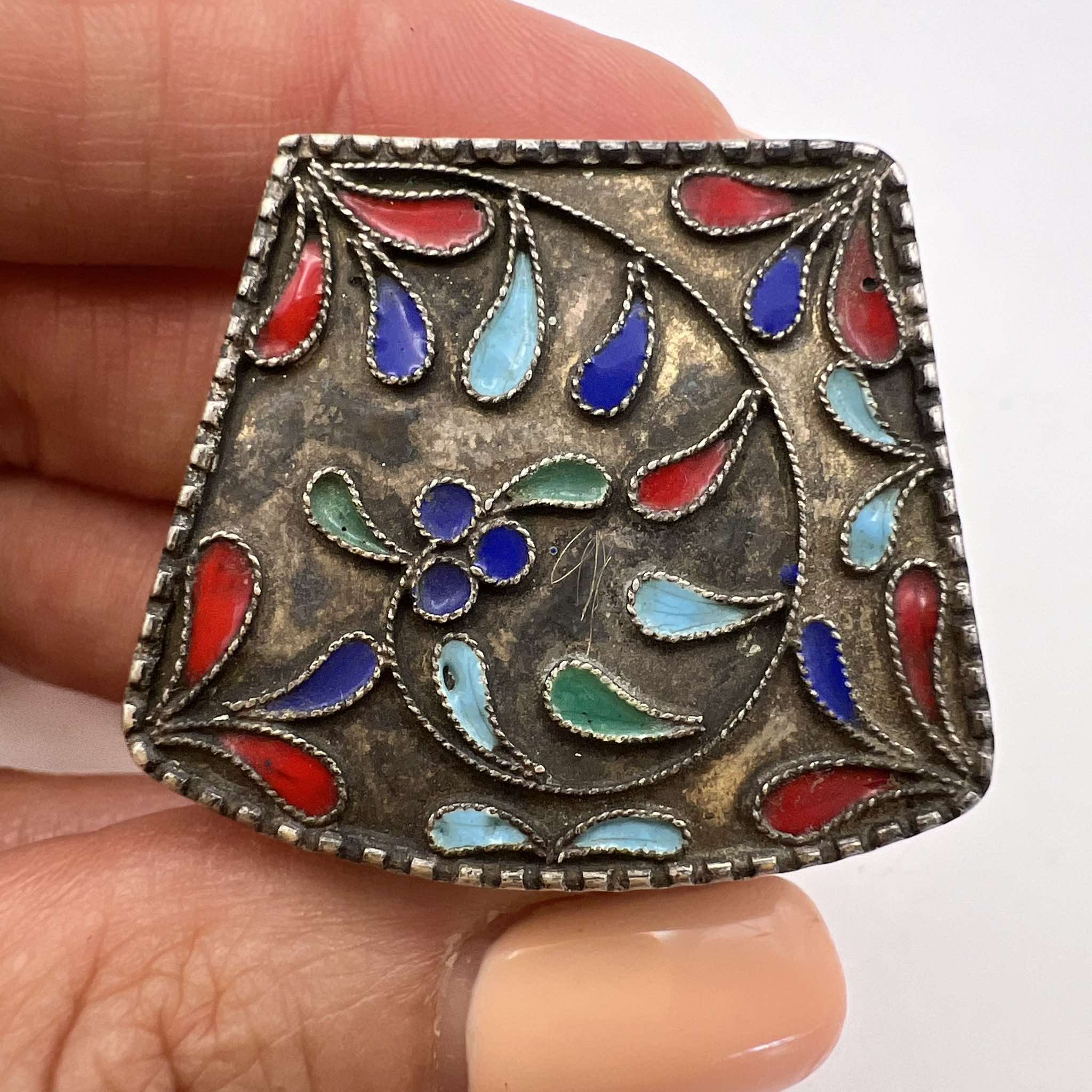 Antique Imperial Silver 84 Hot Colored Enamel Mini Trinket P | Inspire ...