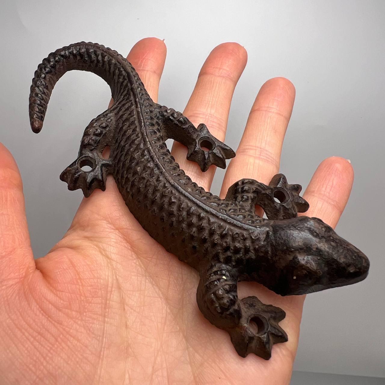 Vintage Cast Iron Collectible Overlay Figure Statue Lizard H | Inspire ...