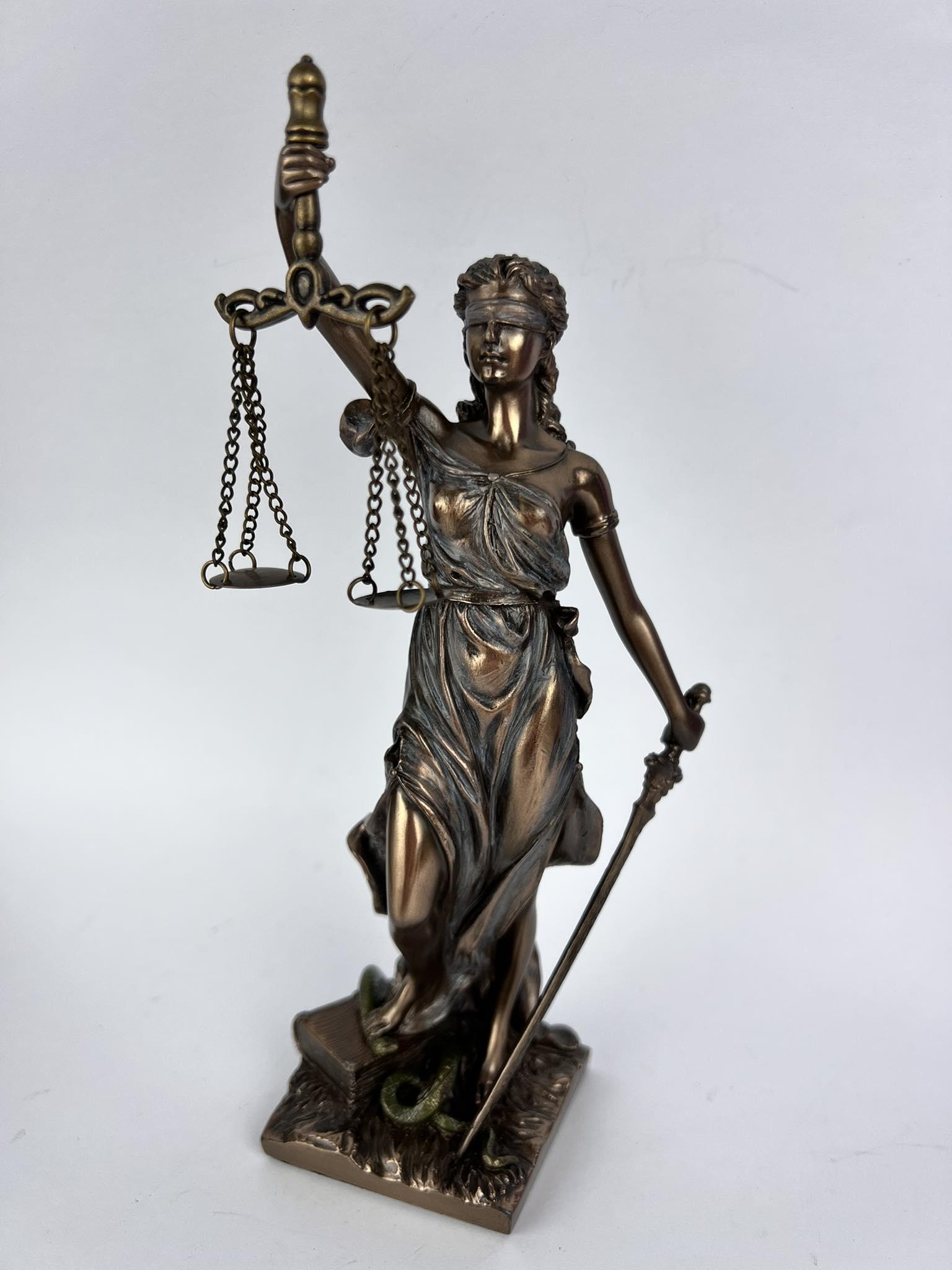 Themis Goddess of Law Statue Figure Polystone Bronze Home De | Inspire ...