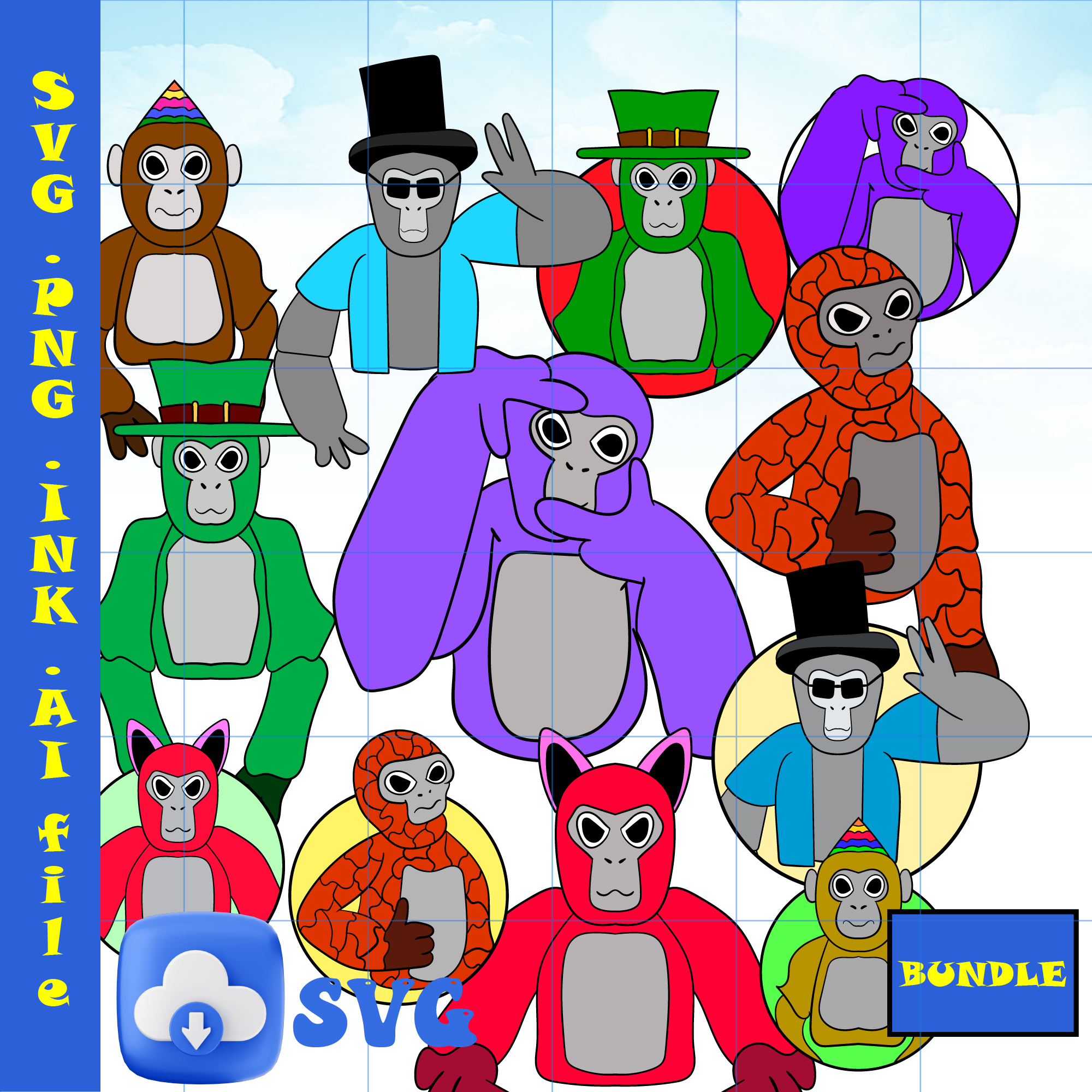 Gorilla Tag Customizable SVG.Gorilla Tag PNG, Gorilla Tag Cu | Inspire ...