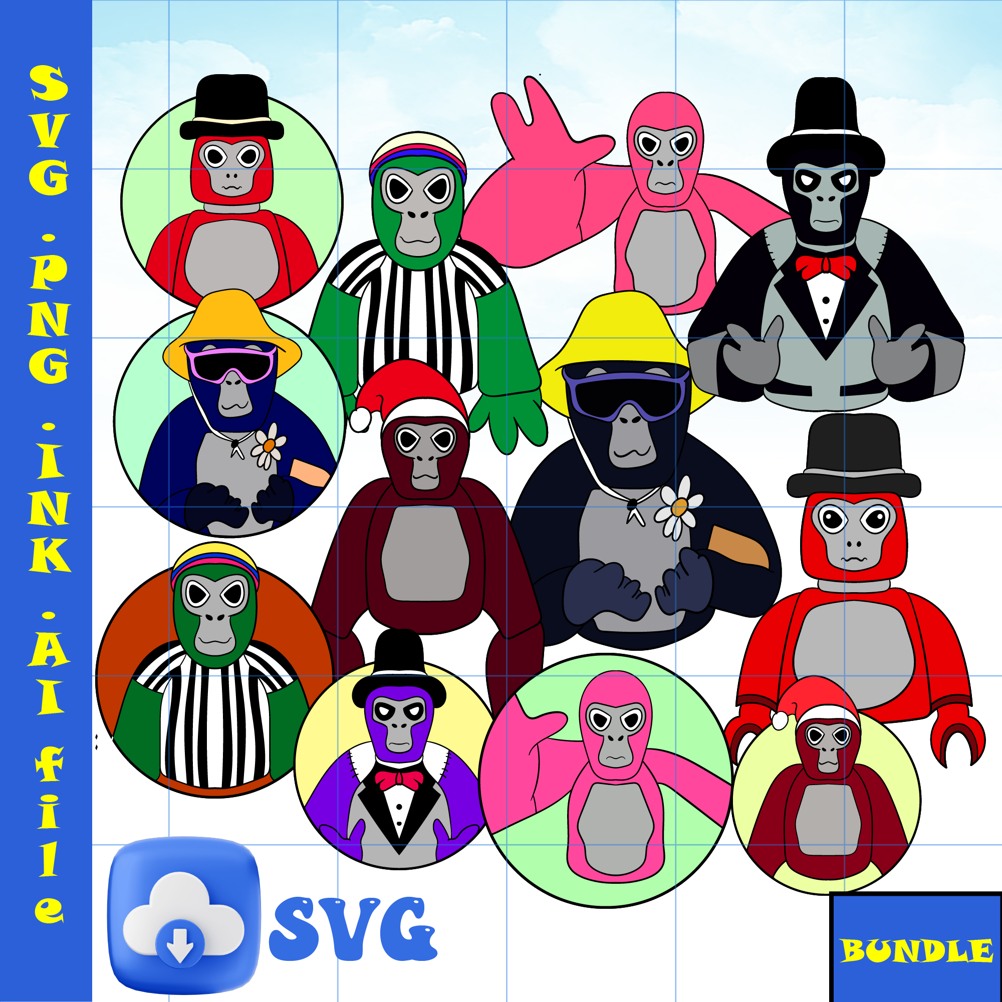 Gorilla Tag Customizable SVG.Gorilla Tag PNG, Gorilla Tag Cu | Inspire ...