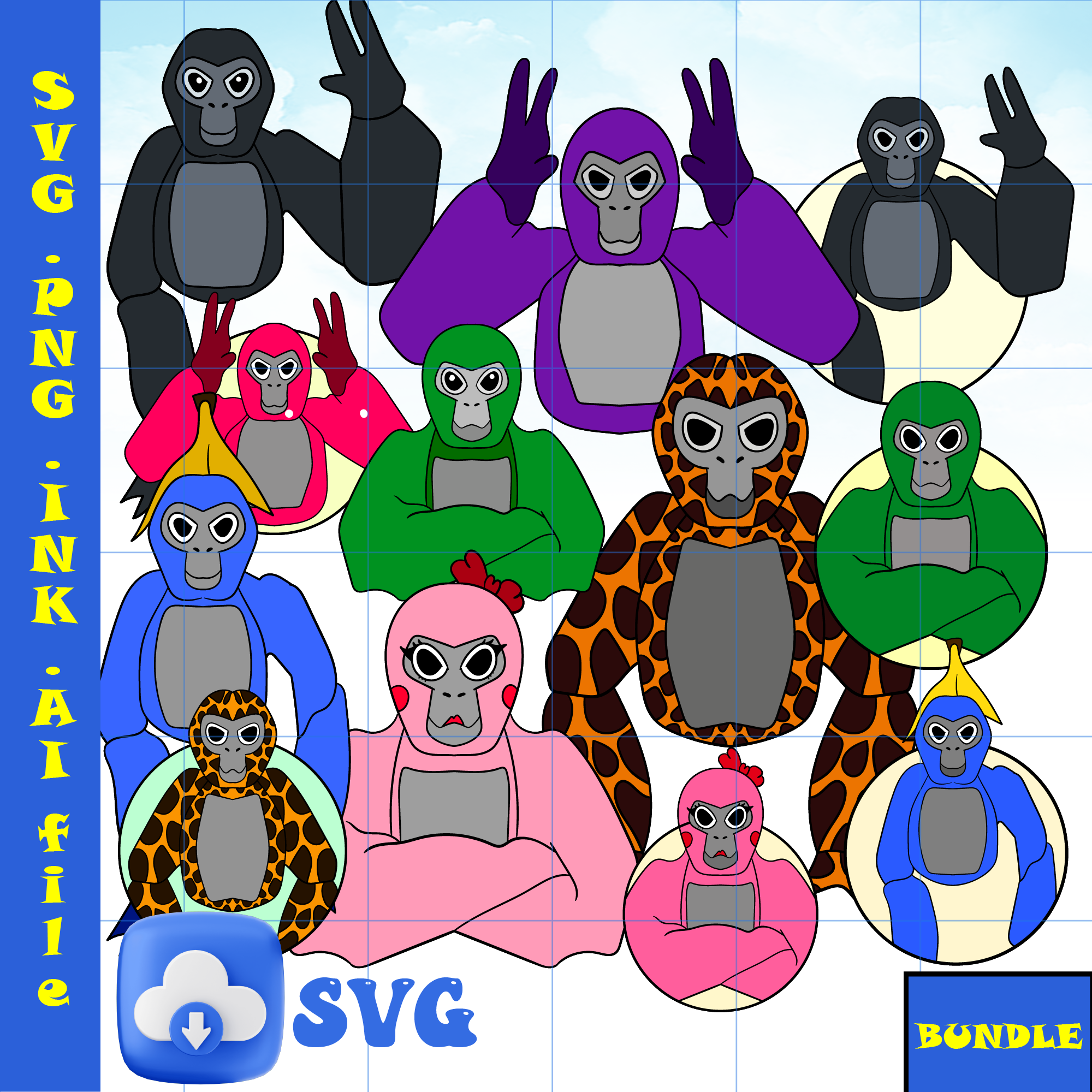Gorilla Tag Customizable SVG.Gorilla Tag PNG, Gorilla Tag, C | Inspire ...