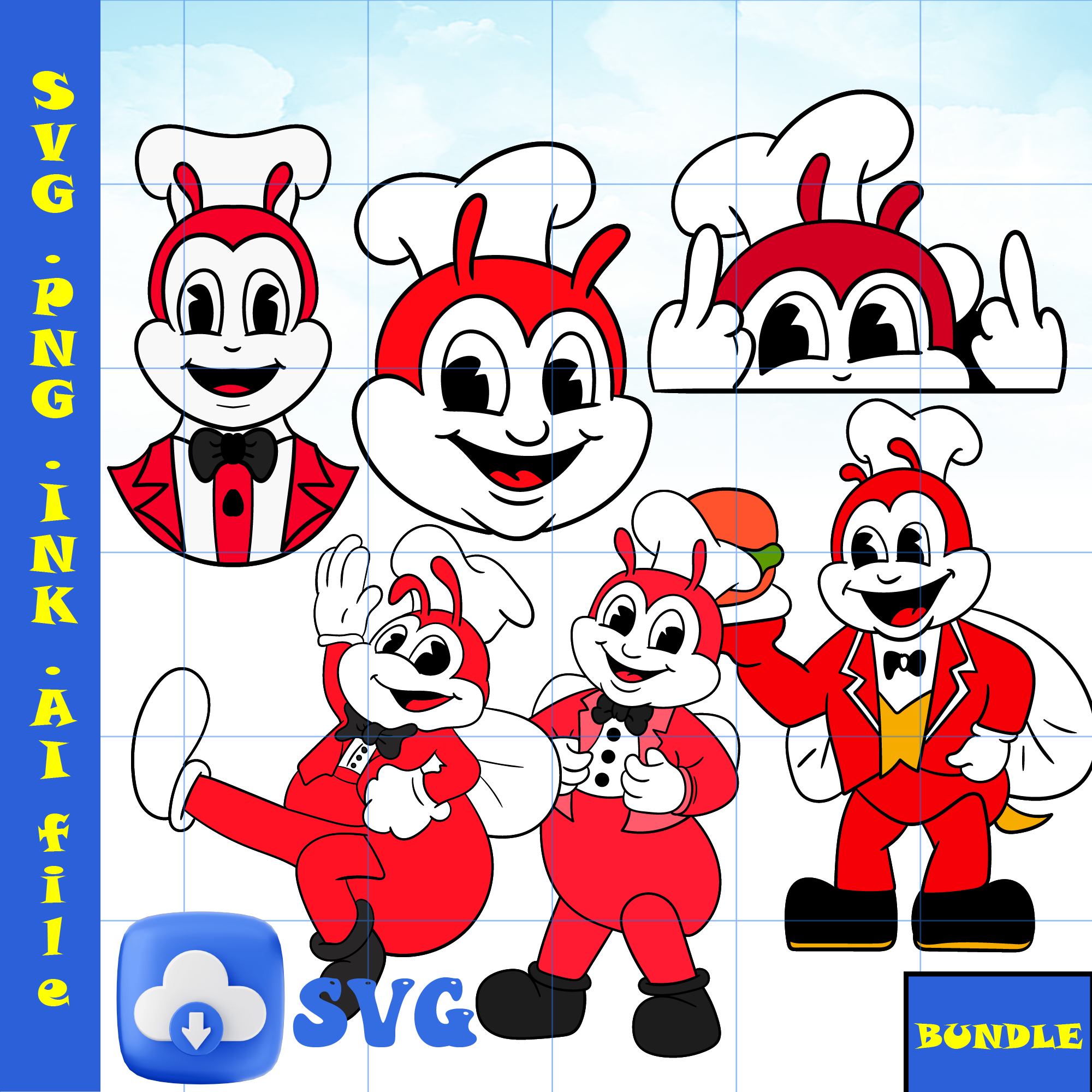 Customizable Bundle Jollibee SVG, Jollibee Sticker, Jollibee | Inspire ...