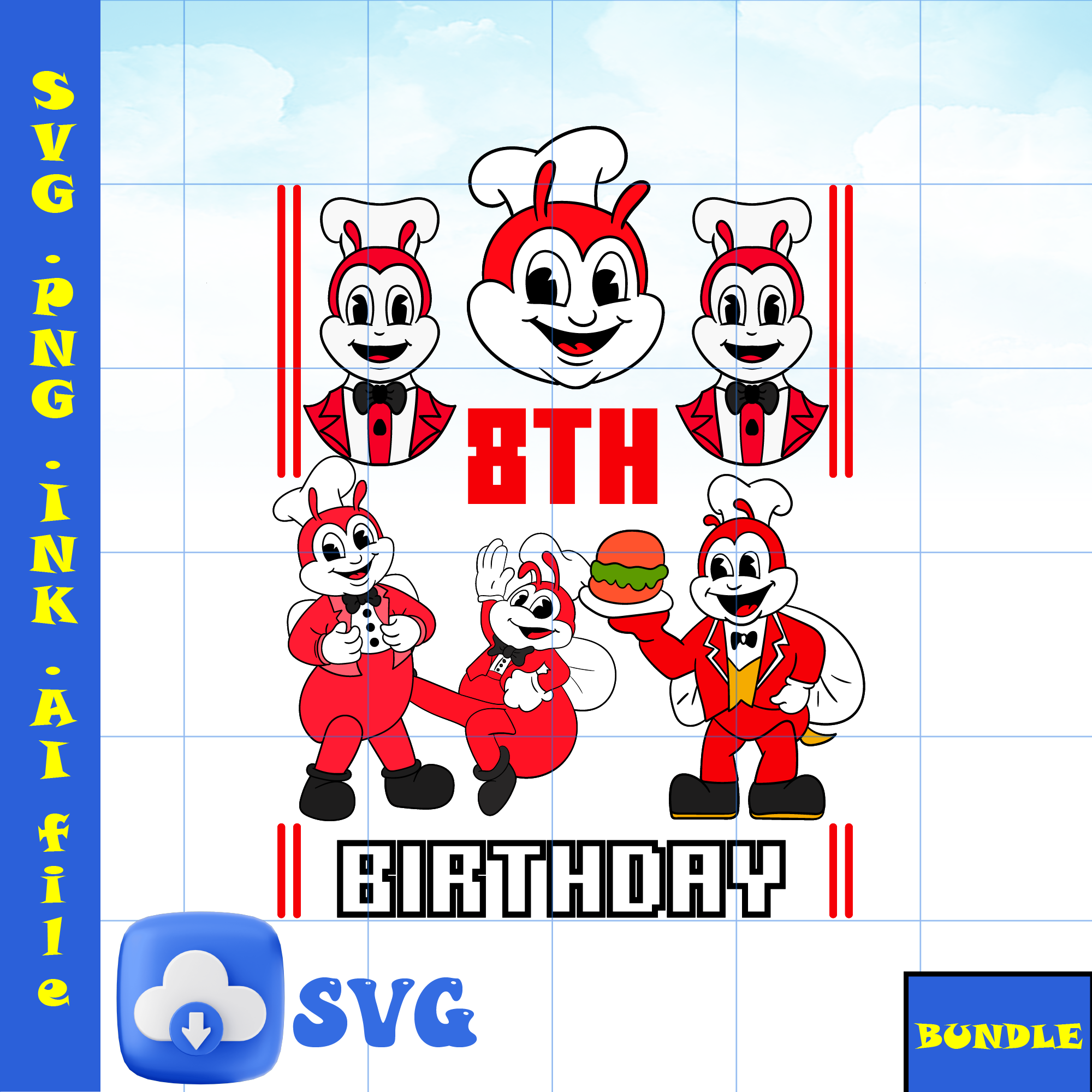 Happy Birthday PDF Jollibee SVG, Jollibee Sticker, Jollibee | Inspire ...