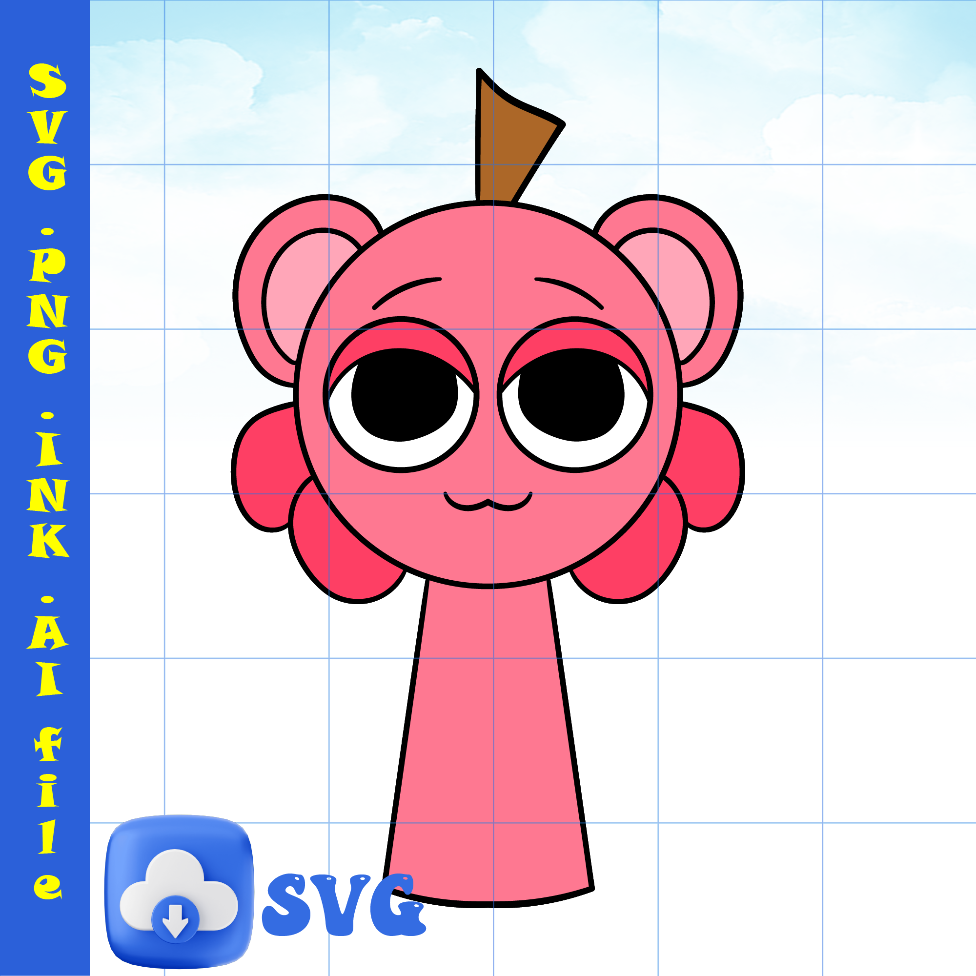 Editable Sprunki Berry Light Pink SVG,Png Vector Incredibox | Inspire ...