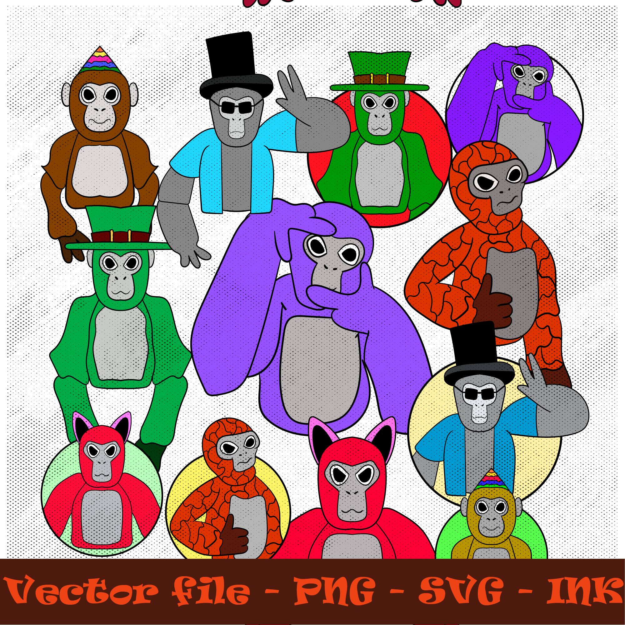 Bundle SVG, PNG, Ink Gorilla Tag, Gorilla Tag SVG, Gorilla T | Inspire ...