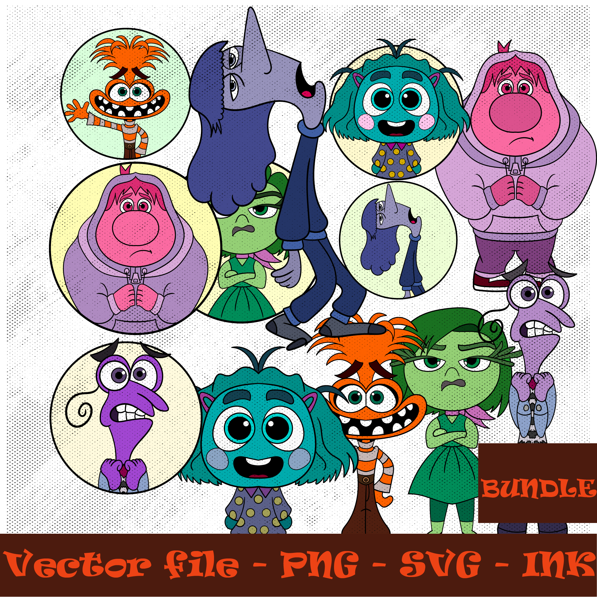 Bundle Inside out 2 Anxiety SVG, Disgust,Embarrassment,Ennui | Inspire ...