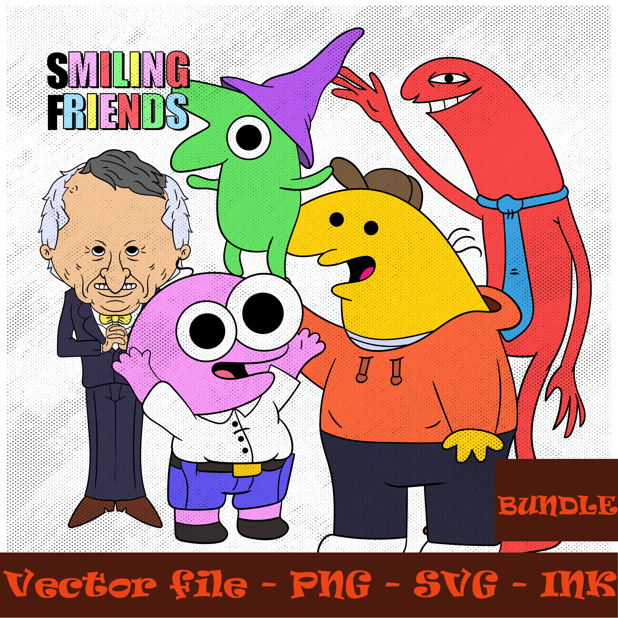 Smiling friends Allan Red,Charlie Dompler,Glep Simpson,Pim P | Inspire ...