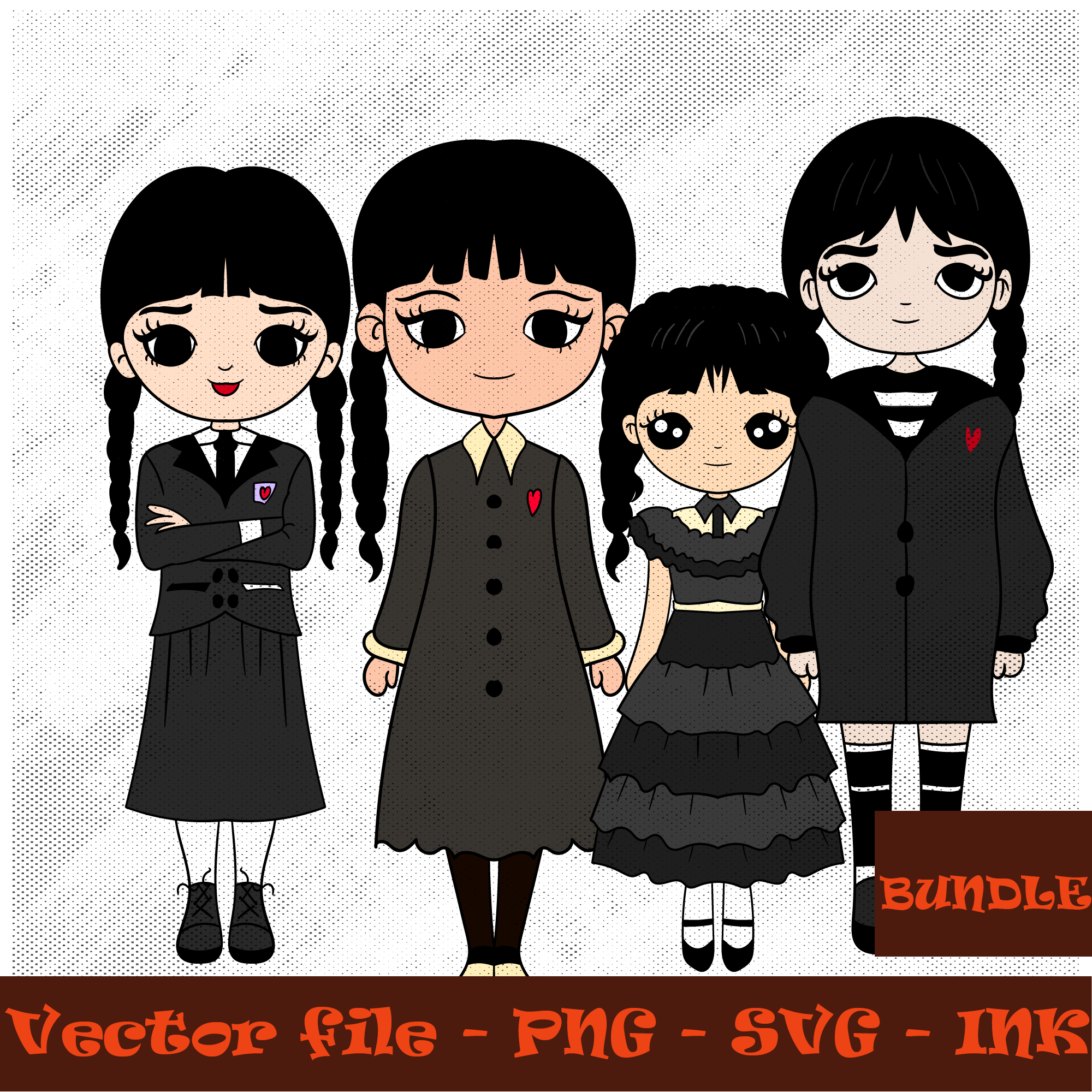 Bundle Wednesday Merlina Addams SVG Wednesday Merlina Addams | Inspire ...