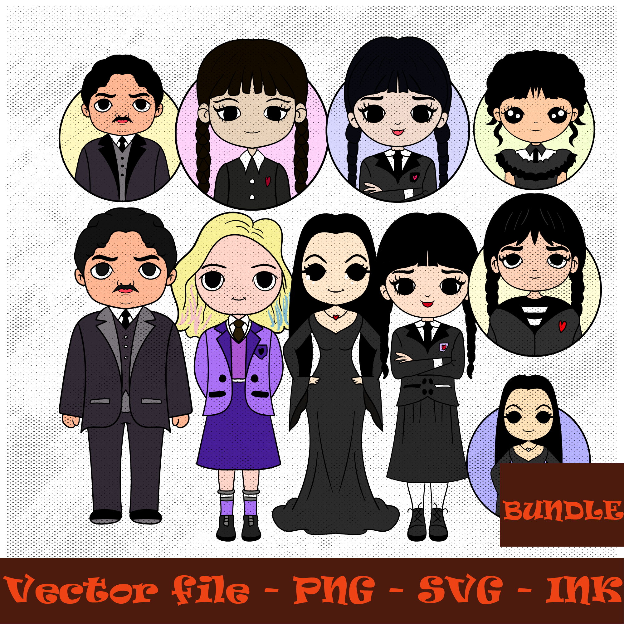 Bundle Wednesday Merlina Addams SVG Wednesday Merlina Addams | Inspire ...