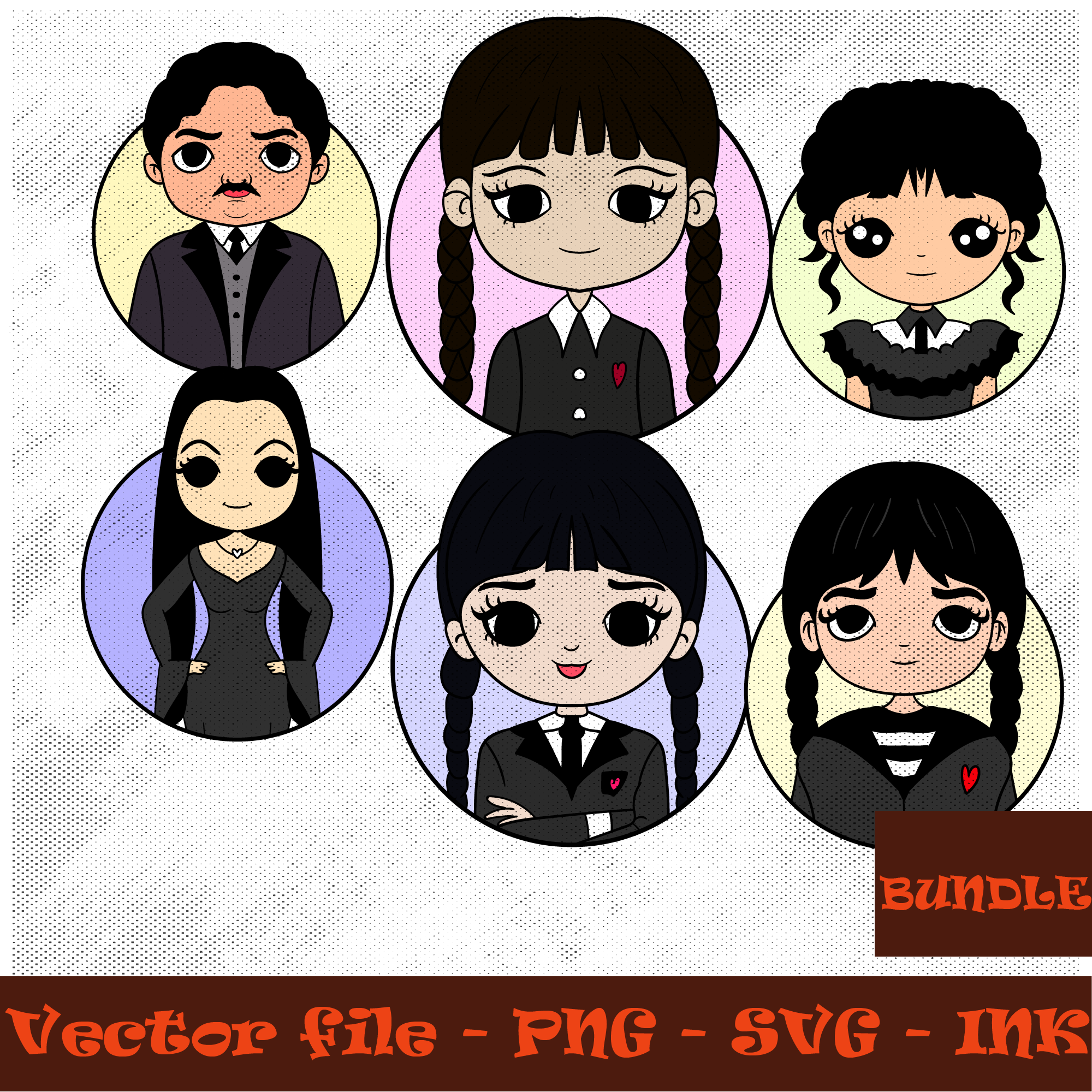 Bundle Wednesday Merlina Addams SVG Wednesday Merlina Addams | Inspire ...