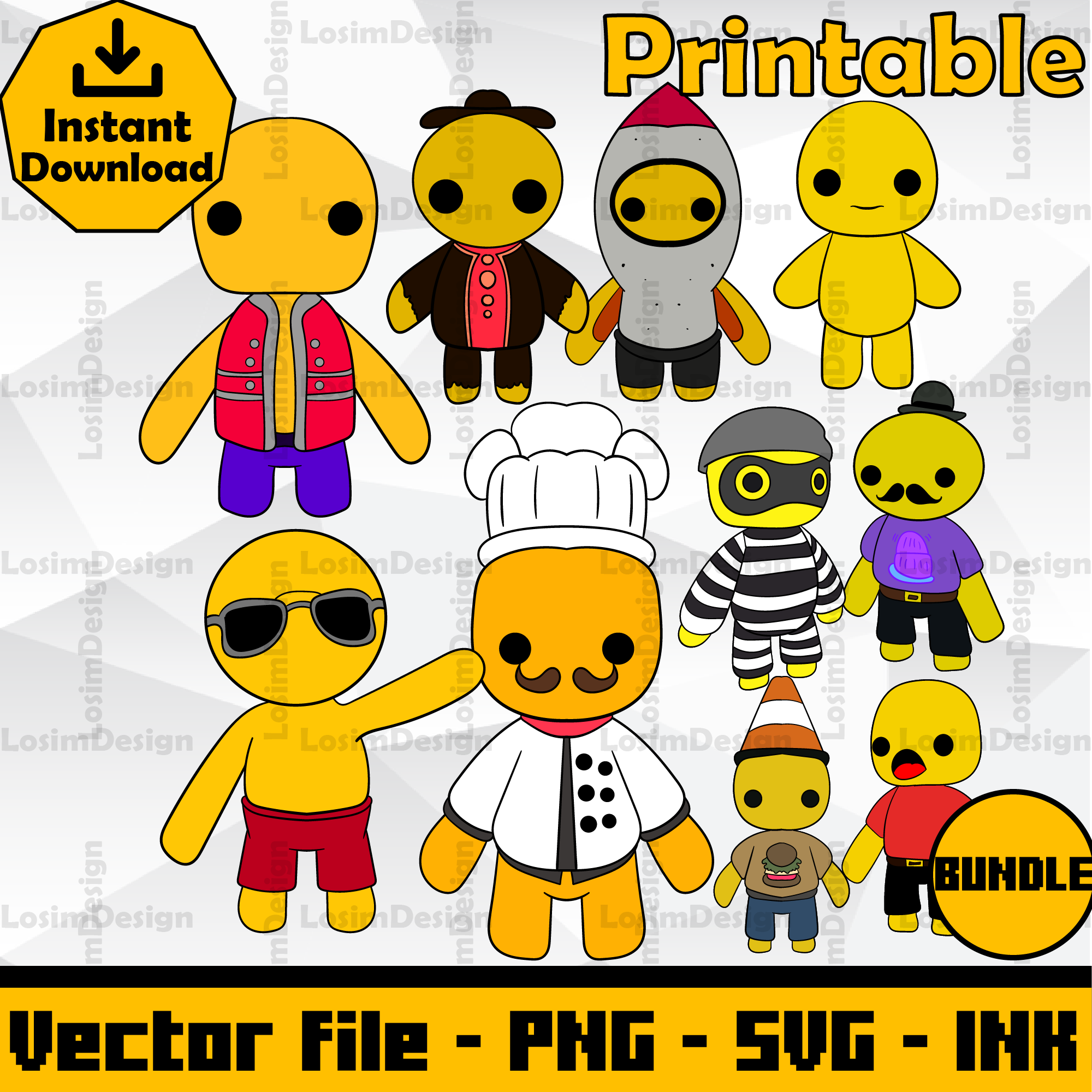 Bundle Wobbly life SVG Vector Wobbly life Coloring pages SVG | Inspire ...