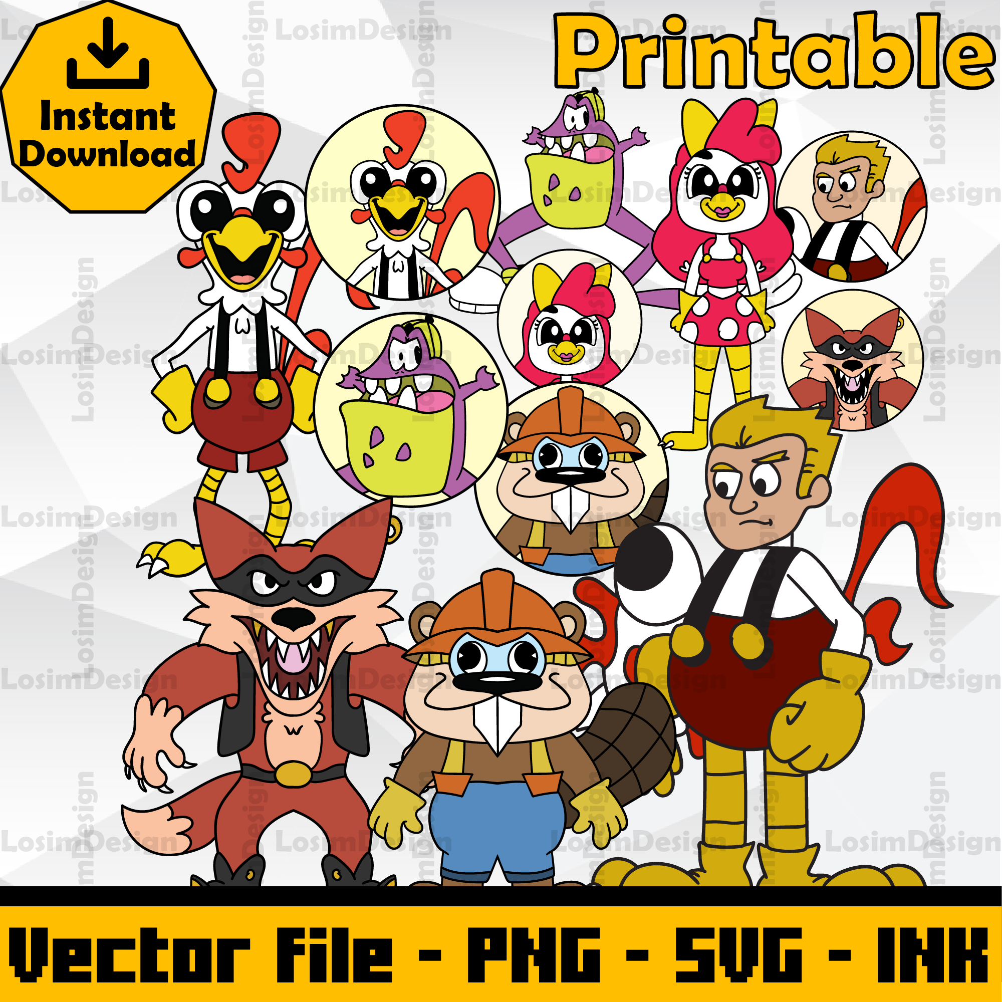 Editable Bundle Jaxon Jackyl,Barney Beaverton,Roofus Ribbit, | Inspire ...