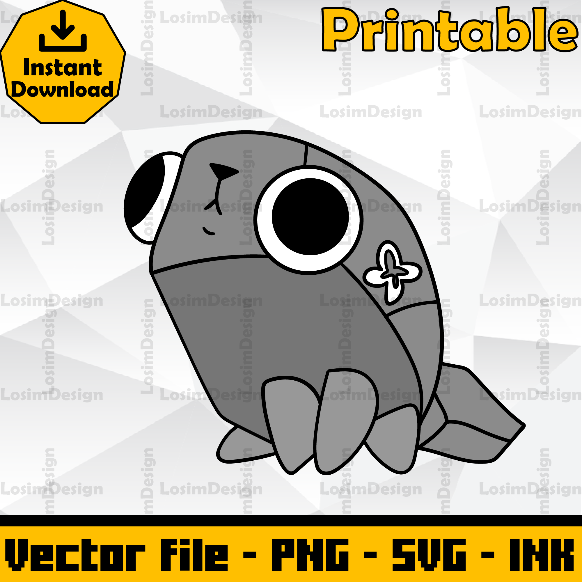 Editable Sticker Pebble Dandy world SVG Cut file, Coloring P | Inspire ...