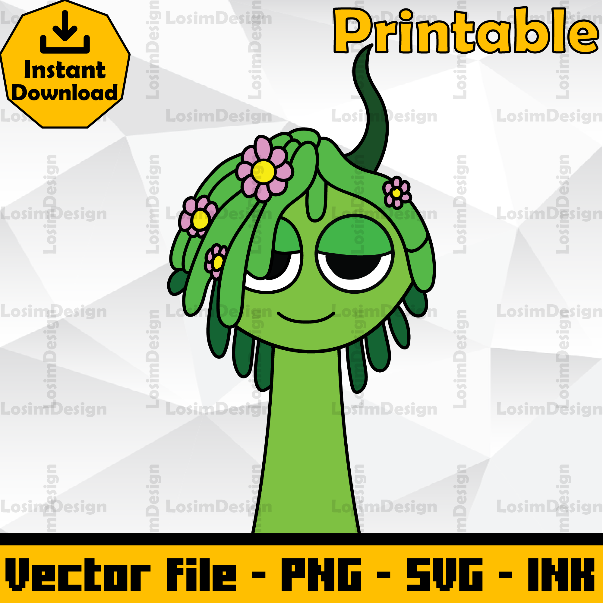 Sprunki Increedibox SVG Cut file,Green Vineria Coloring Page | Inspire ...