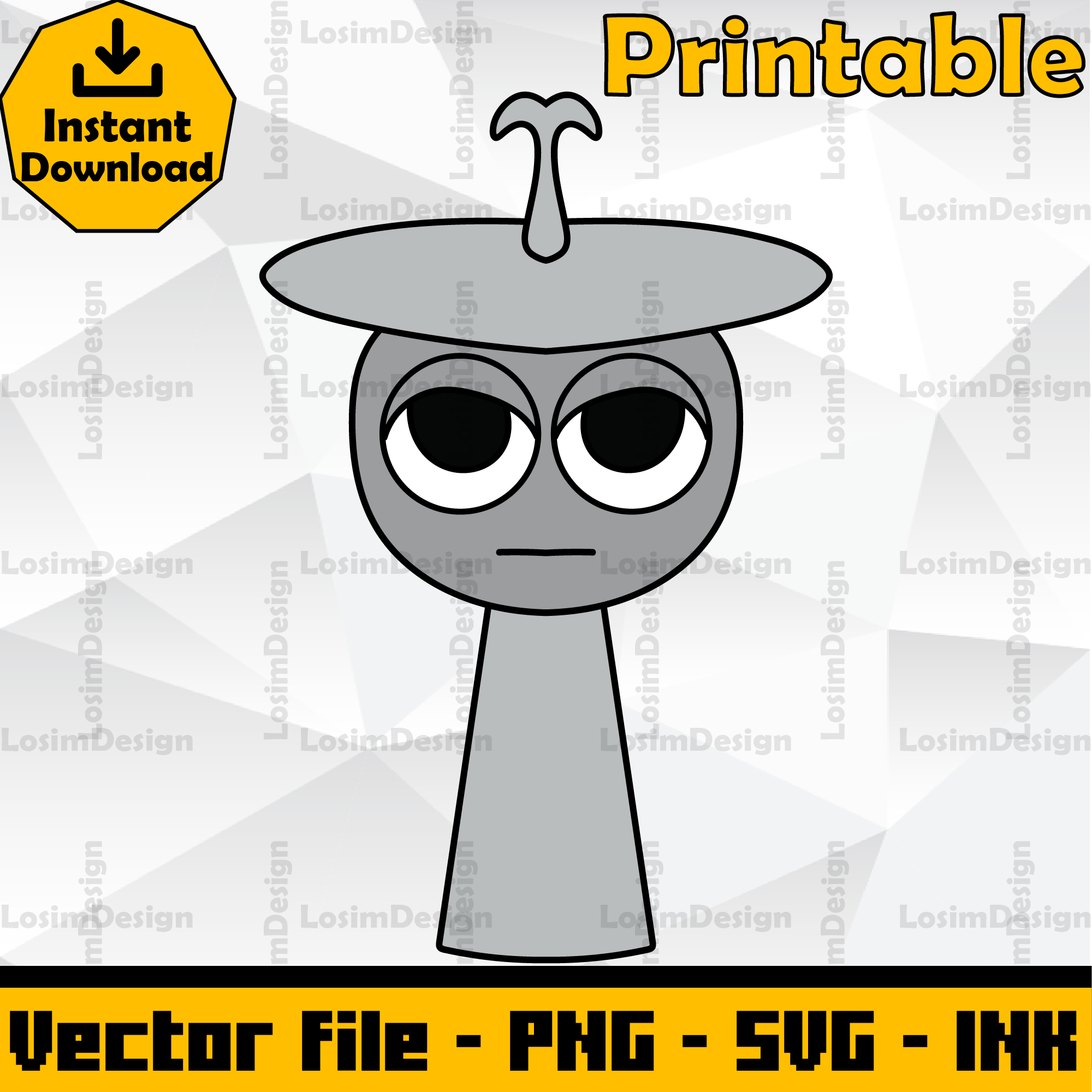 Sprunki Increedibox SVG Cut file, Silver Clukr Coloring Page | Inspire ...