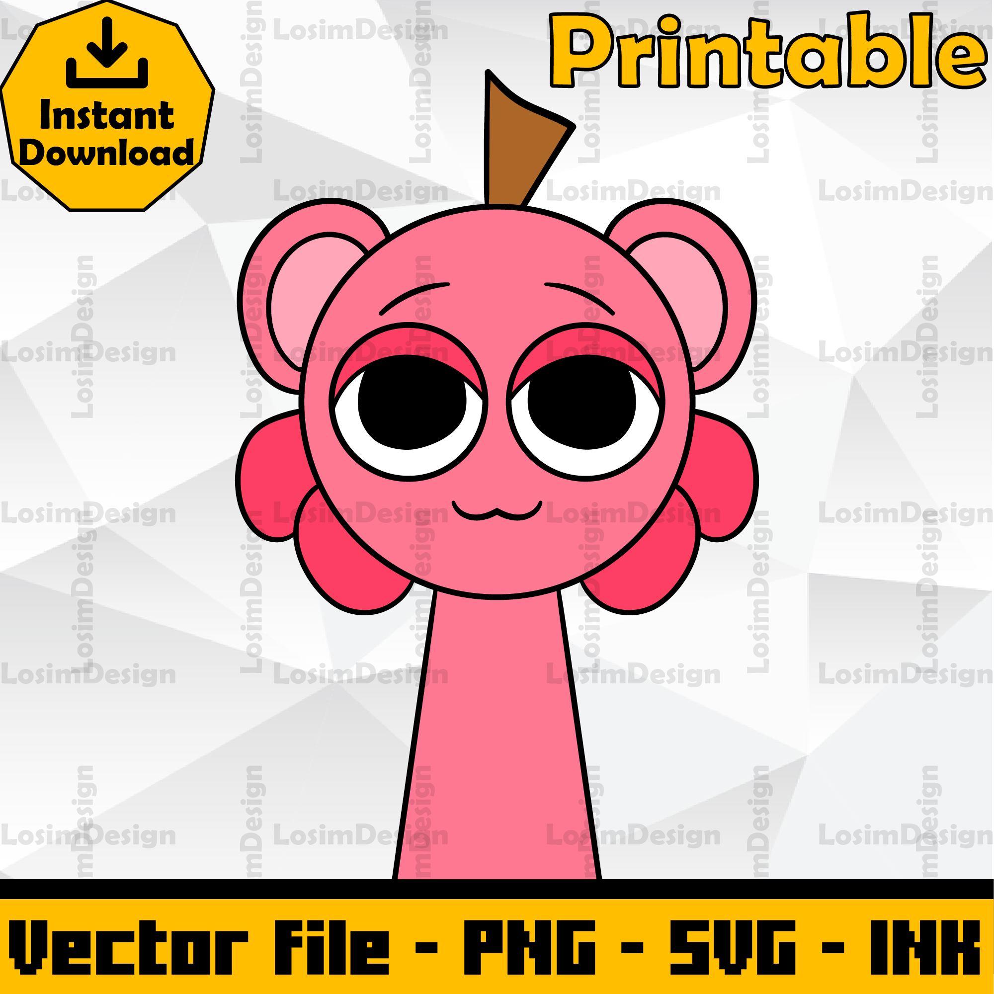 Sprunki Increedibox SVG Cut file, Berry Light Pink Sprunki C | Inspire ...