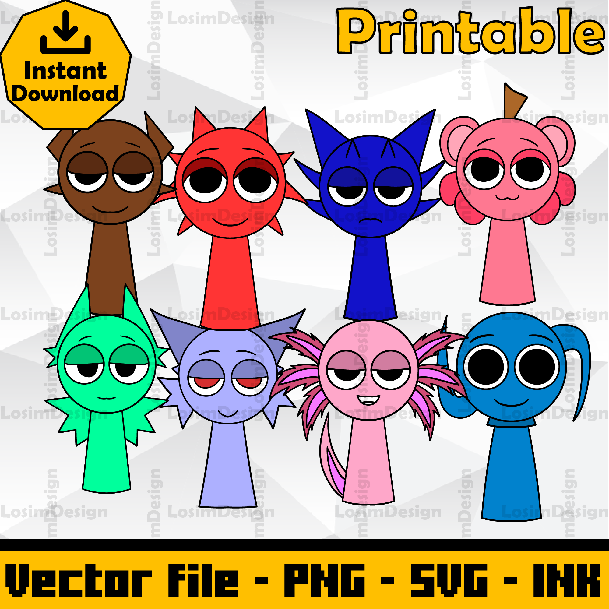 Sprunki Increedibox SVG Arthur,Axel,Azalea,Berry Light Pink, | Inspire ...