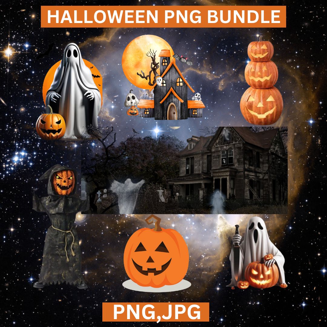 Cute & Scary Halloween PNG Bundle High-Quality Transparent I | Inspire ...
