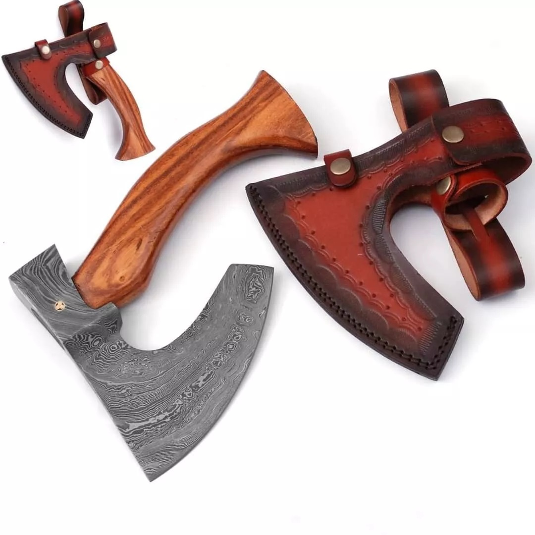12" SMALL AXE, HAND FORGED DAMASCUS STEEL HUNTING AXE, PIZZA | Inspire ...