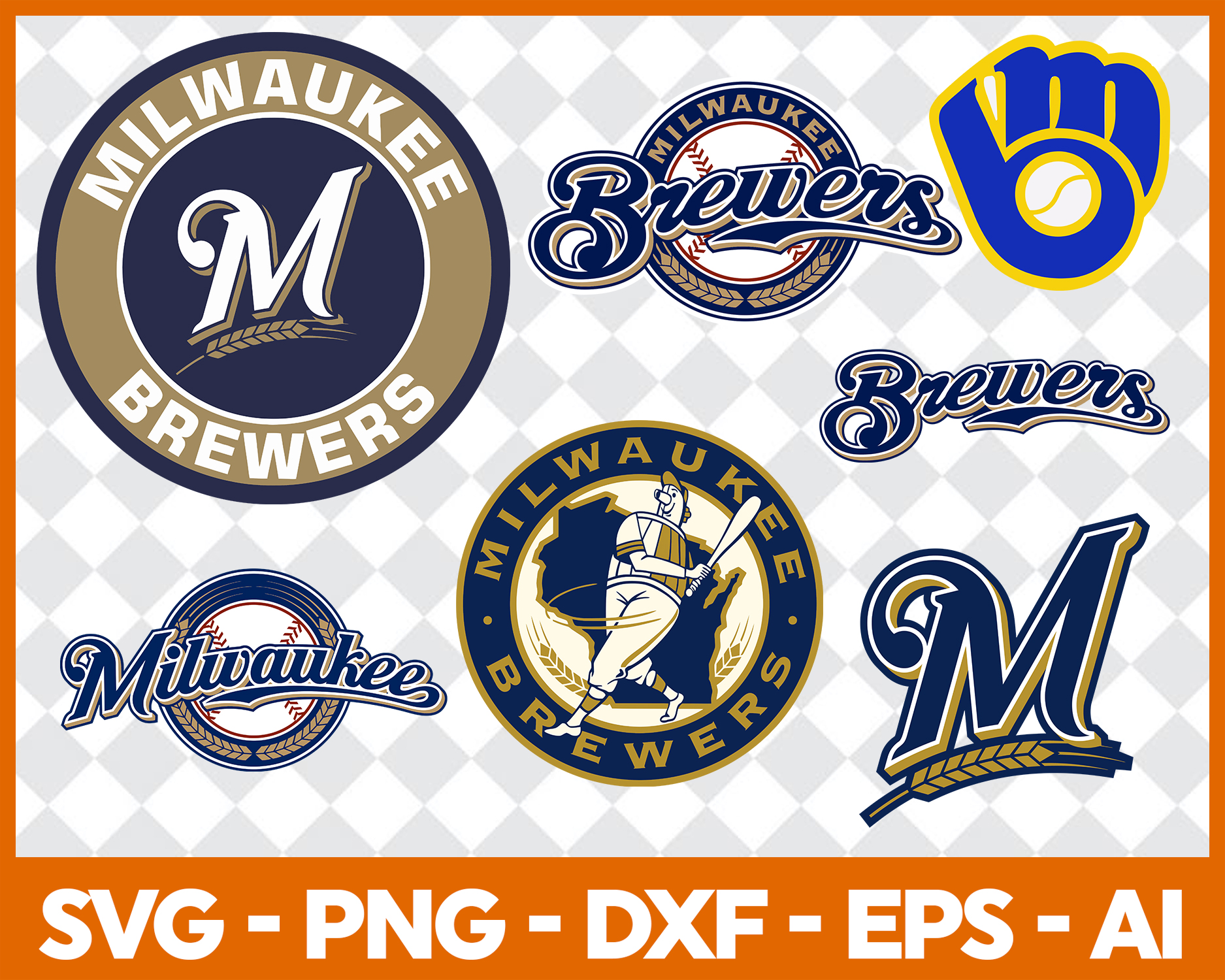 Bundle Designs Milwaukee Brewers SVG-PNG-DXF-EPS - High-Qual | Inspire ...