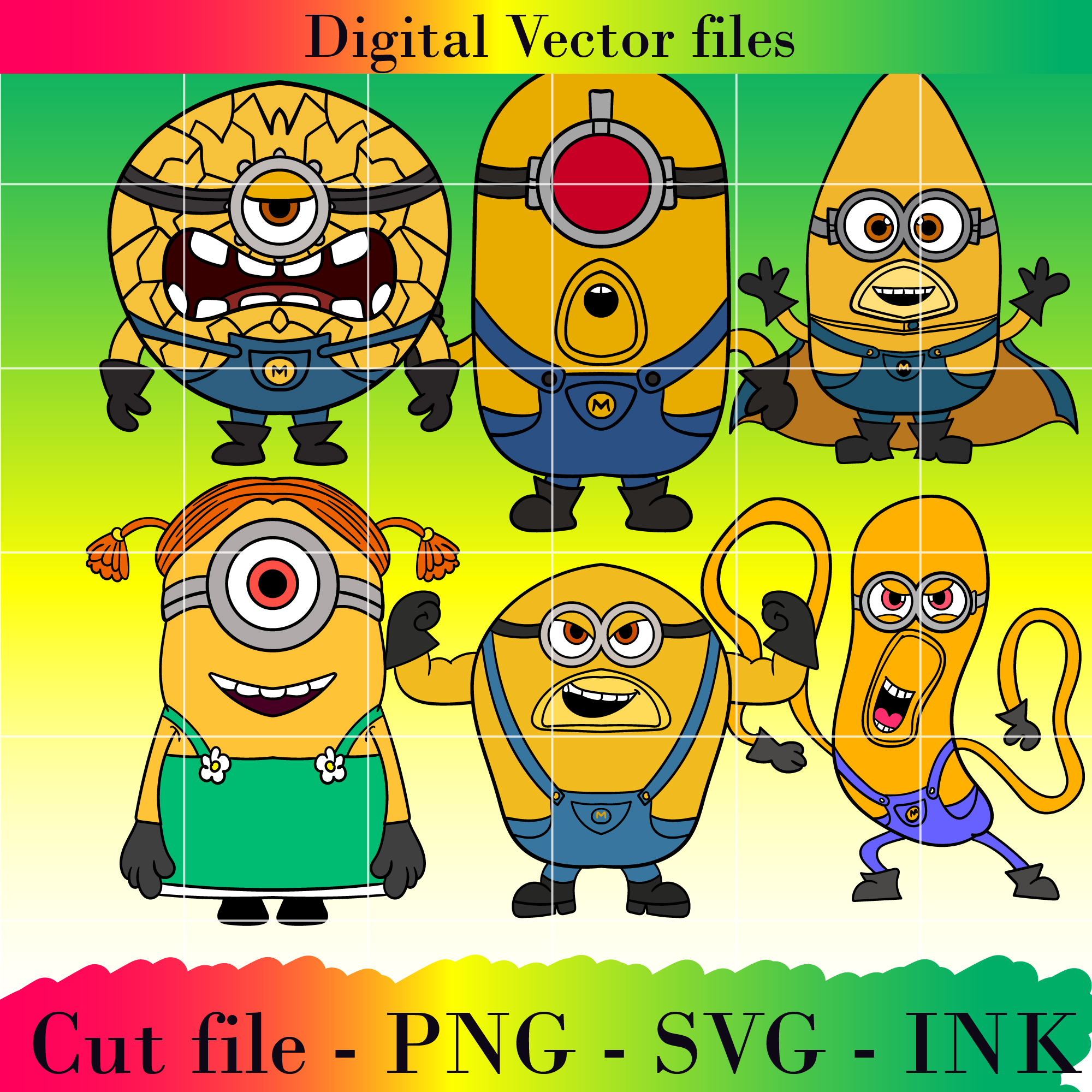 Editable Mega Minion Gus SVG, Minion Jerry PNG, Tim from Des | Inspire ...