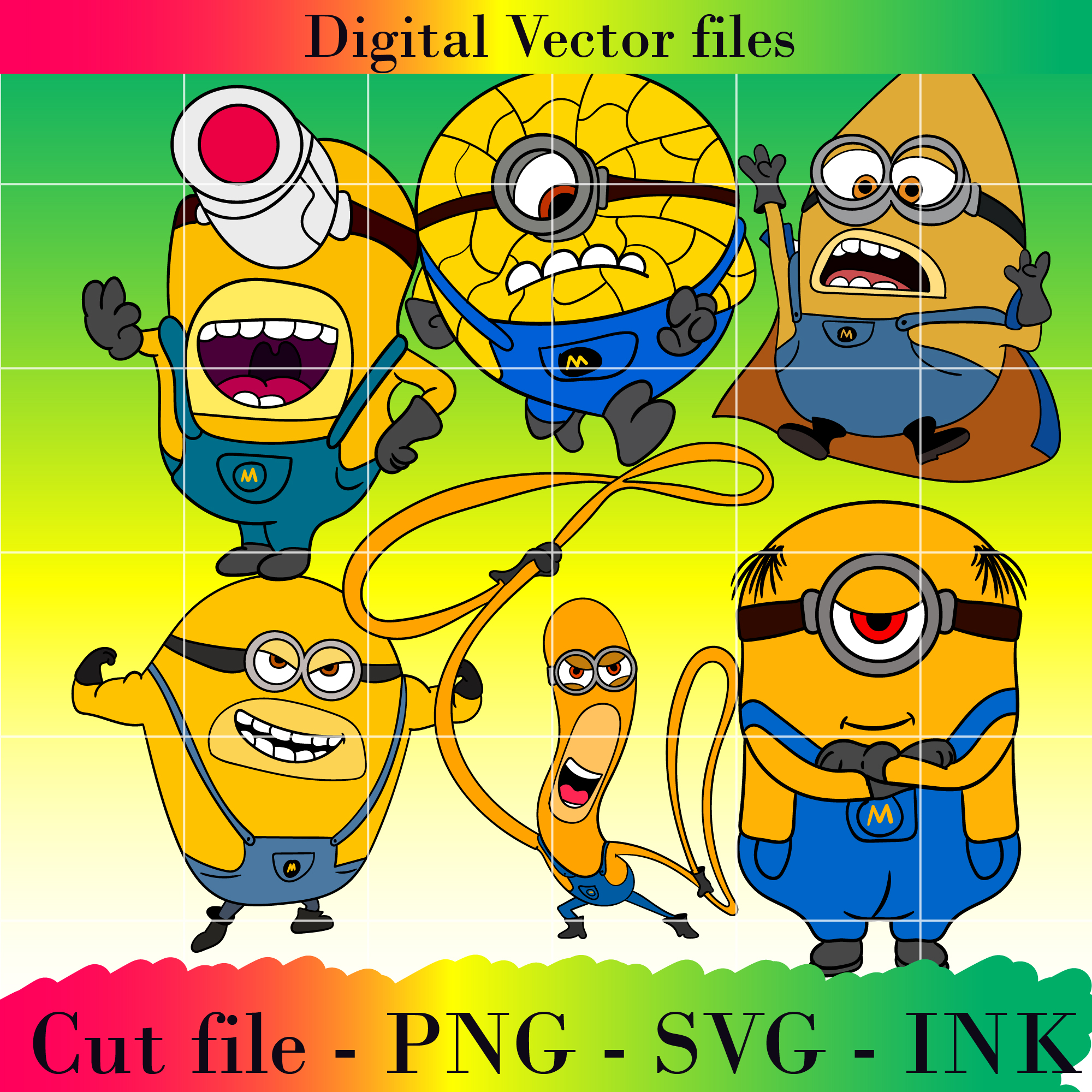 Editable Mega Minion Gus SVG, Minion Jerry PNG, Tim from Des | Inspire ...