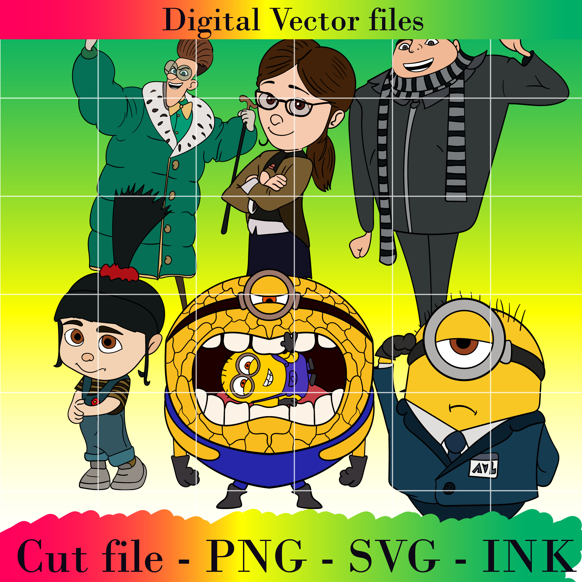 Editable Pack Cut file Project Agnes Gru,Despicable me 4,Gru | Inspire ...