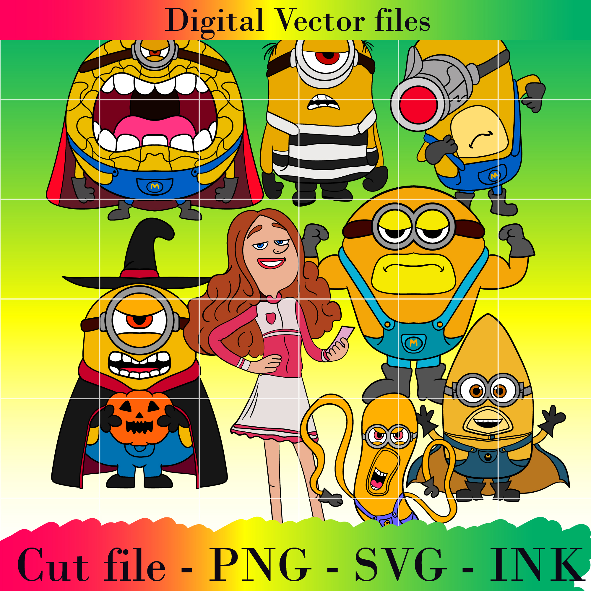 Mega Minion Gus SVG, Minion Jerry PNG, Tim from Despicable M | Inspire ...